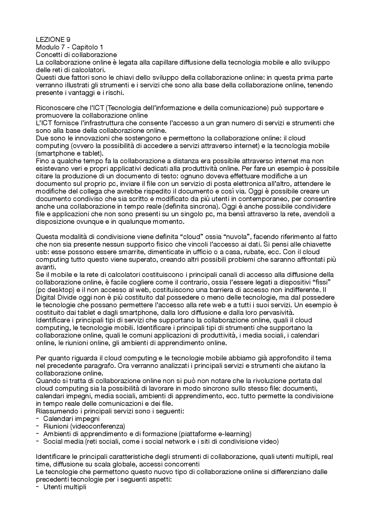 Modulo 7 Di Informatica Generale Aa 2021 2022 Docsity