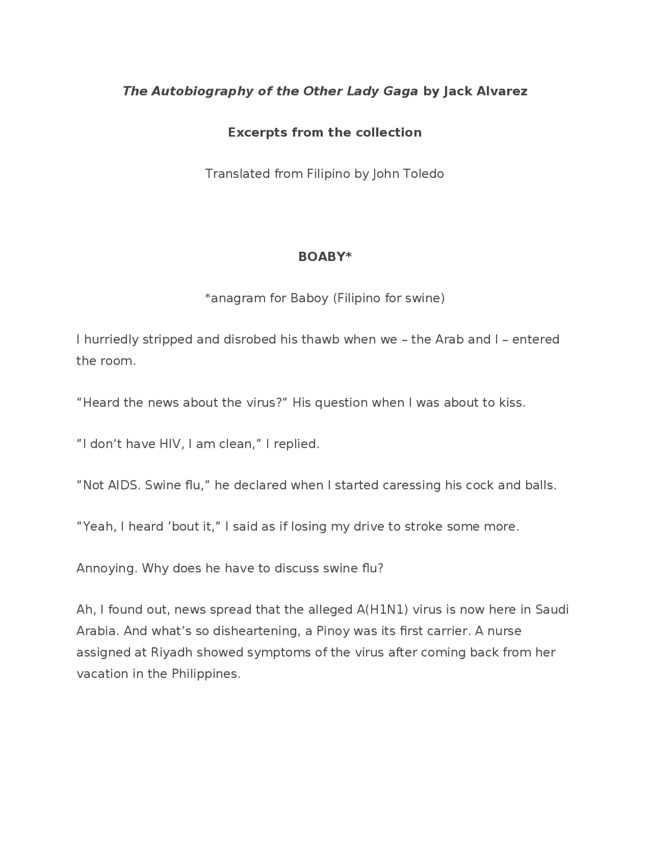 The Autobiography Of The Other Lady Gaga Docsity