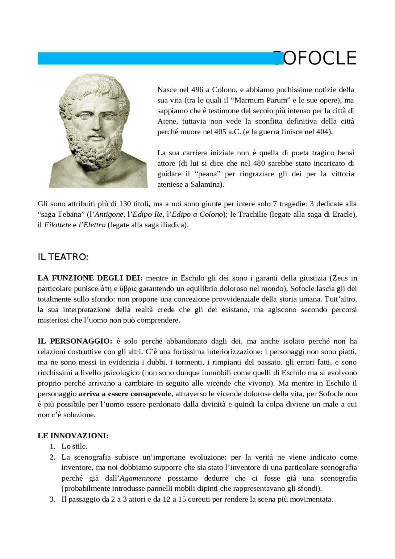 Sofocle Ed Euripide E Le Loro Tragedie Docsity