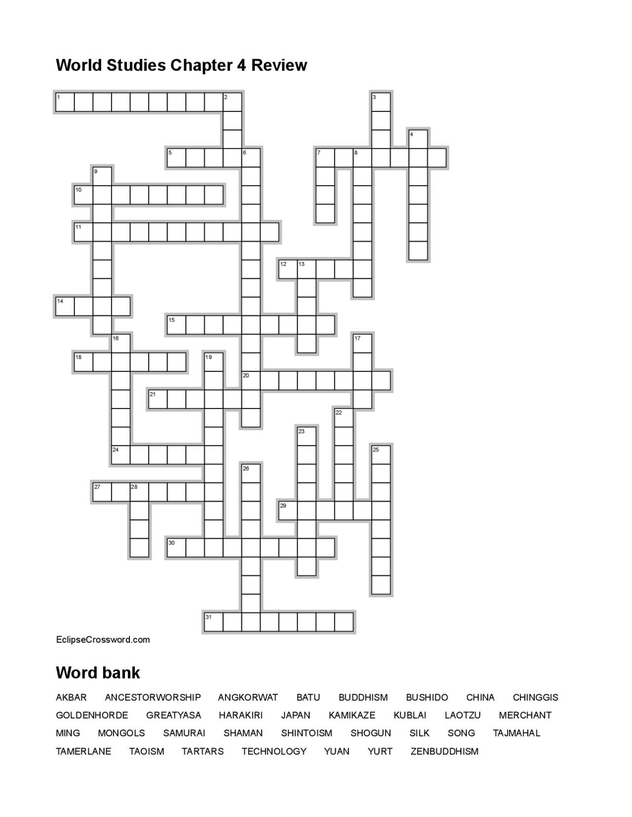 World Studies Ch 4 Review BJU - Docsity