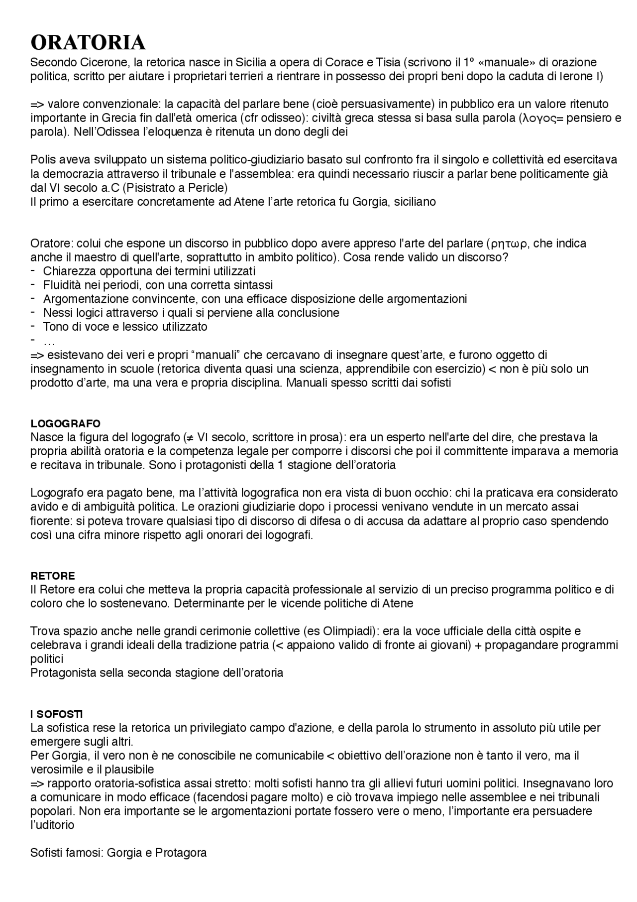 Oratoria Greca Lisia E Isocrate Docsity