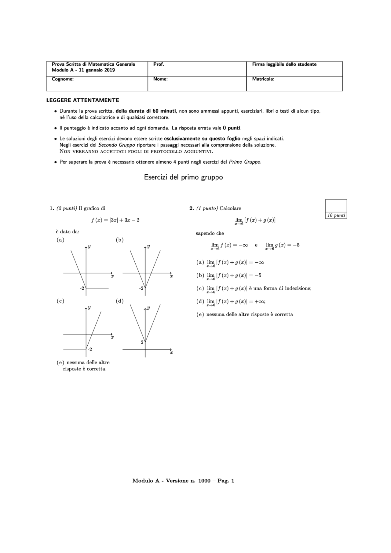 Tema d'esame completo Modulo A+B, testo e esercizi svolti con i vari ...
