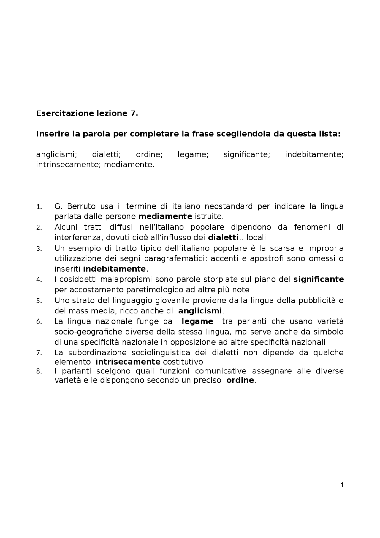 Esercitazioni Domande E Risposte Multiple Docsity
