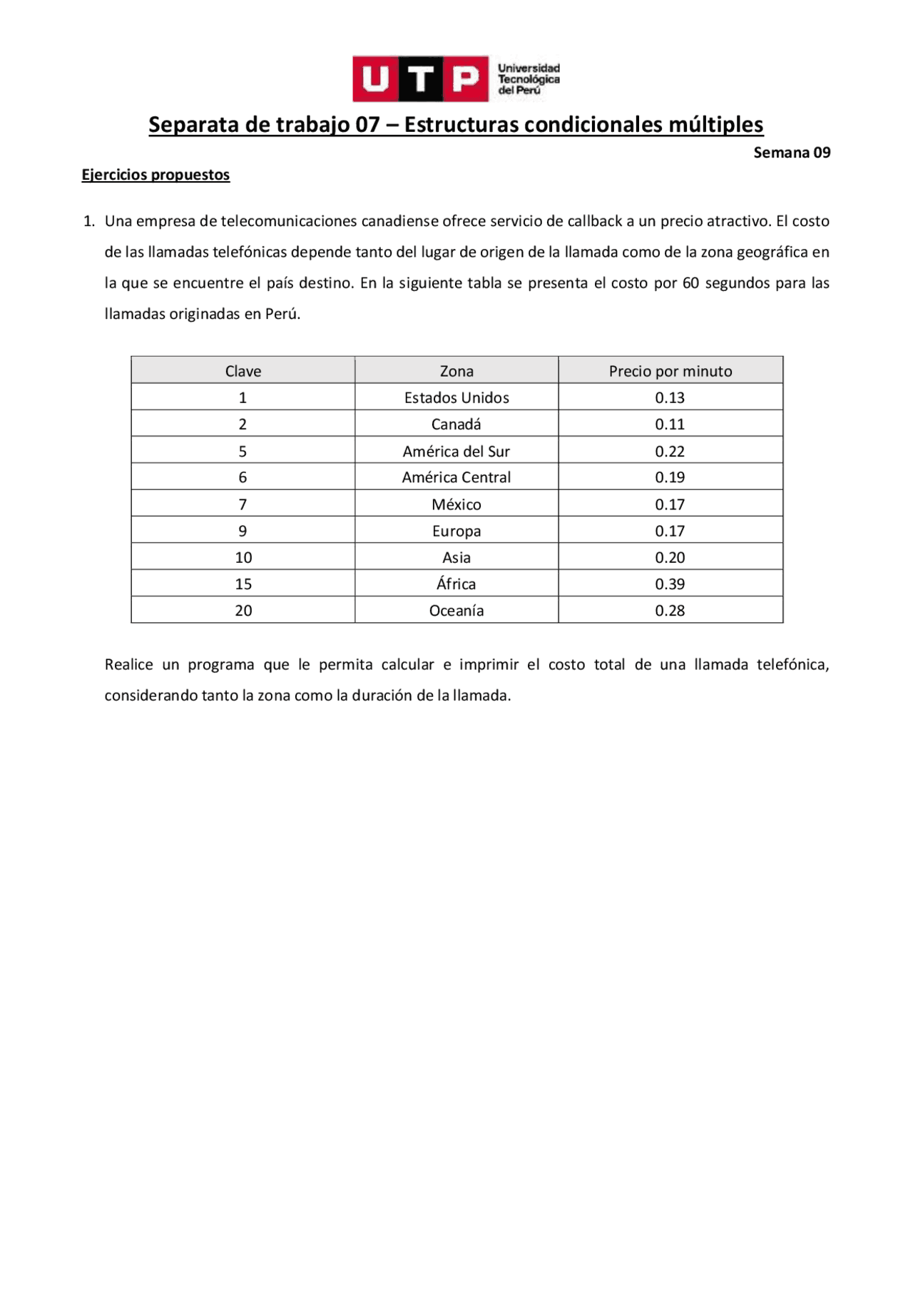 S09.s1 - Resolver ejercicios | Ejercicios de Diseño de Algoritmos | Docsity