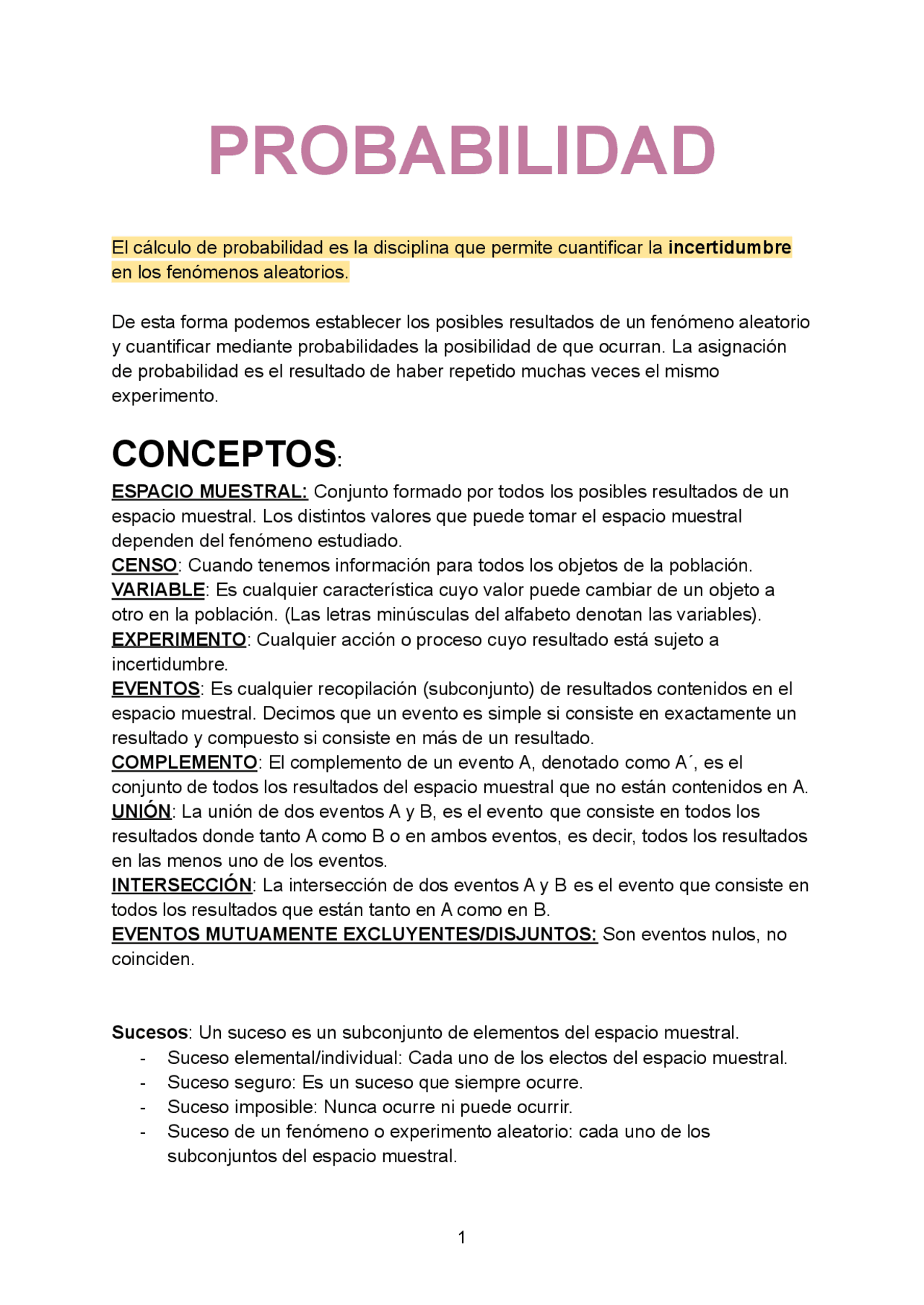 Apuntes Y Ejercicios De Estadística De Primero De Biotecnología Docsity