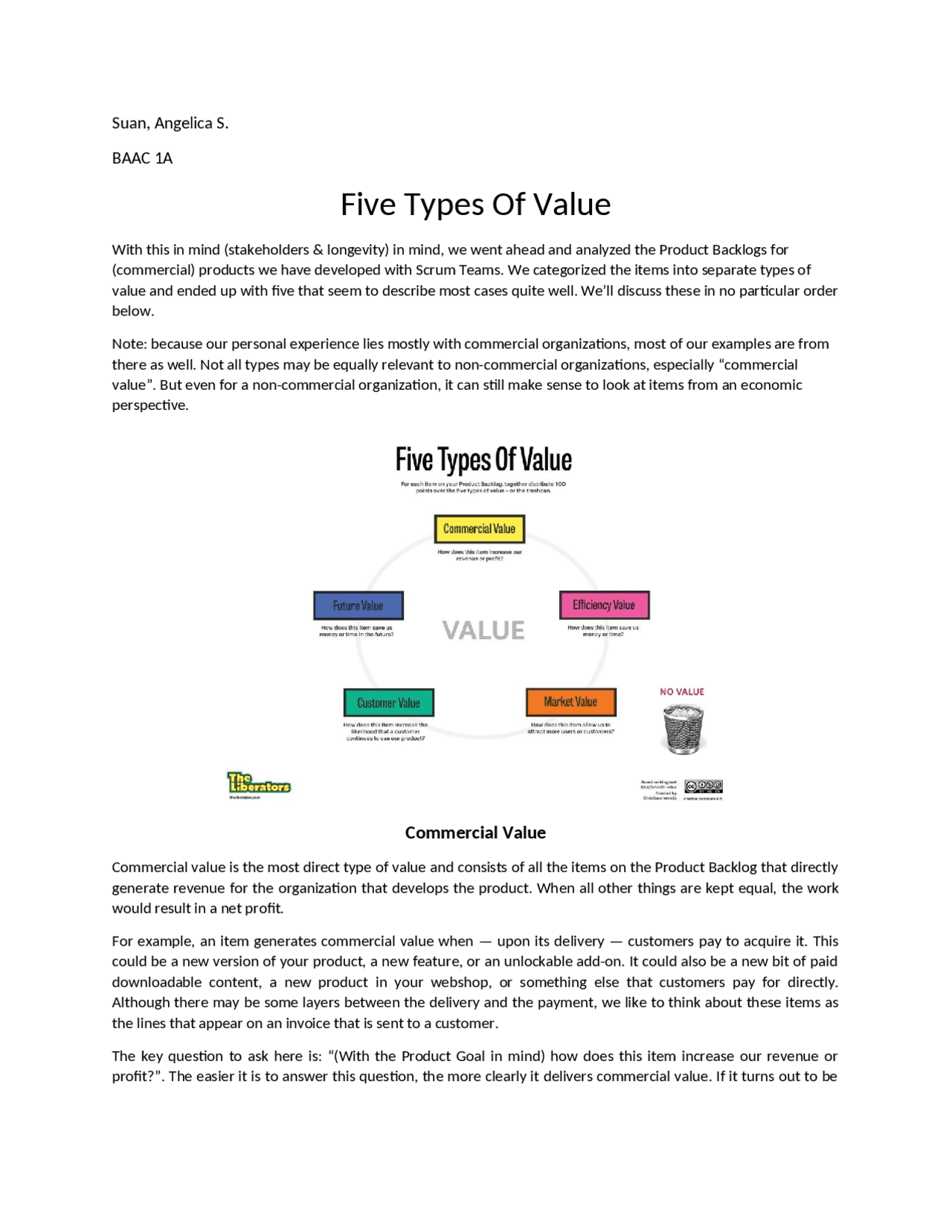 Types of Values in NSTP1 | Summaries Management Theory | Docsity