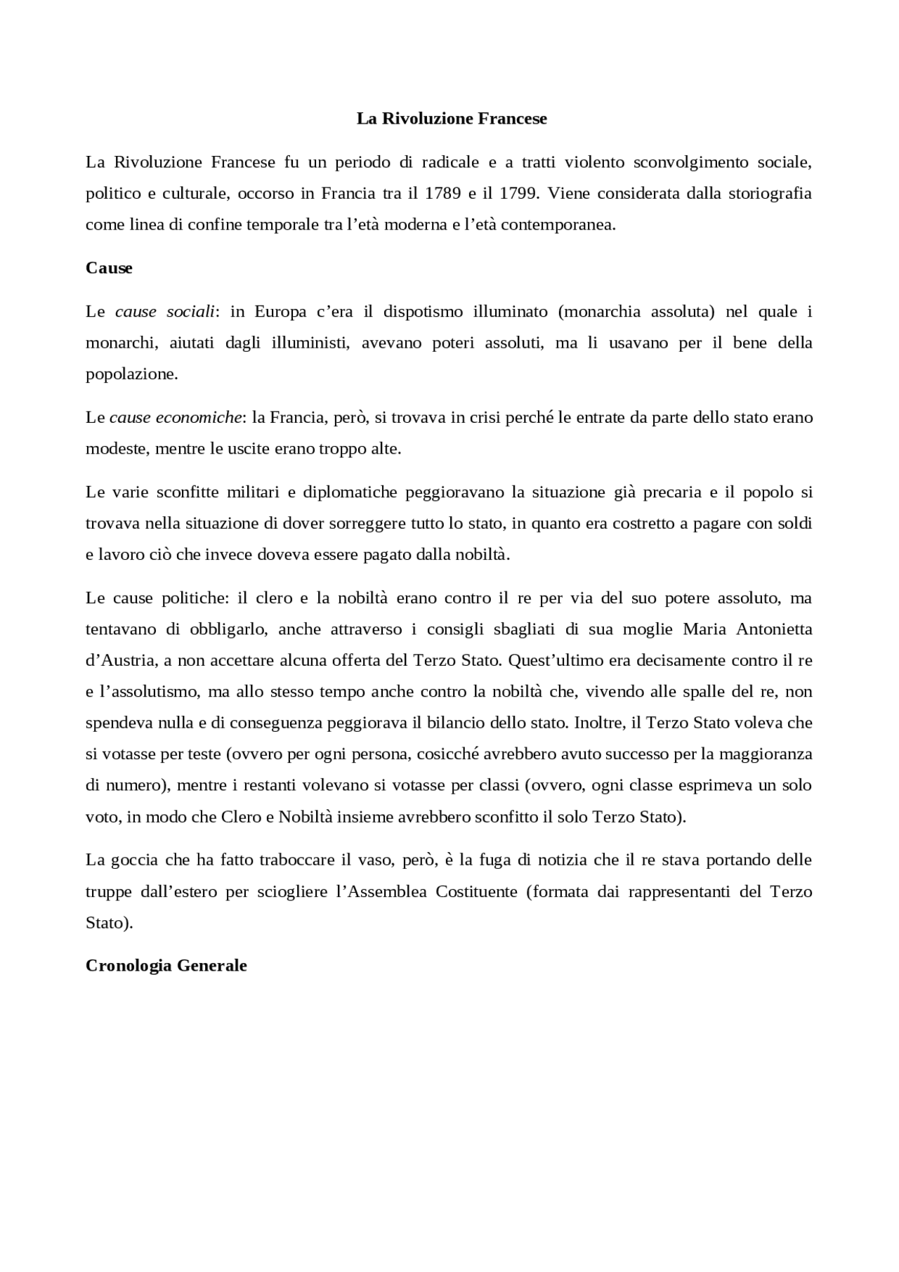 Rivoluzione Francese Docsity