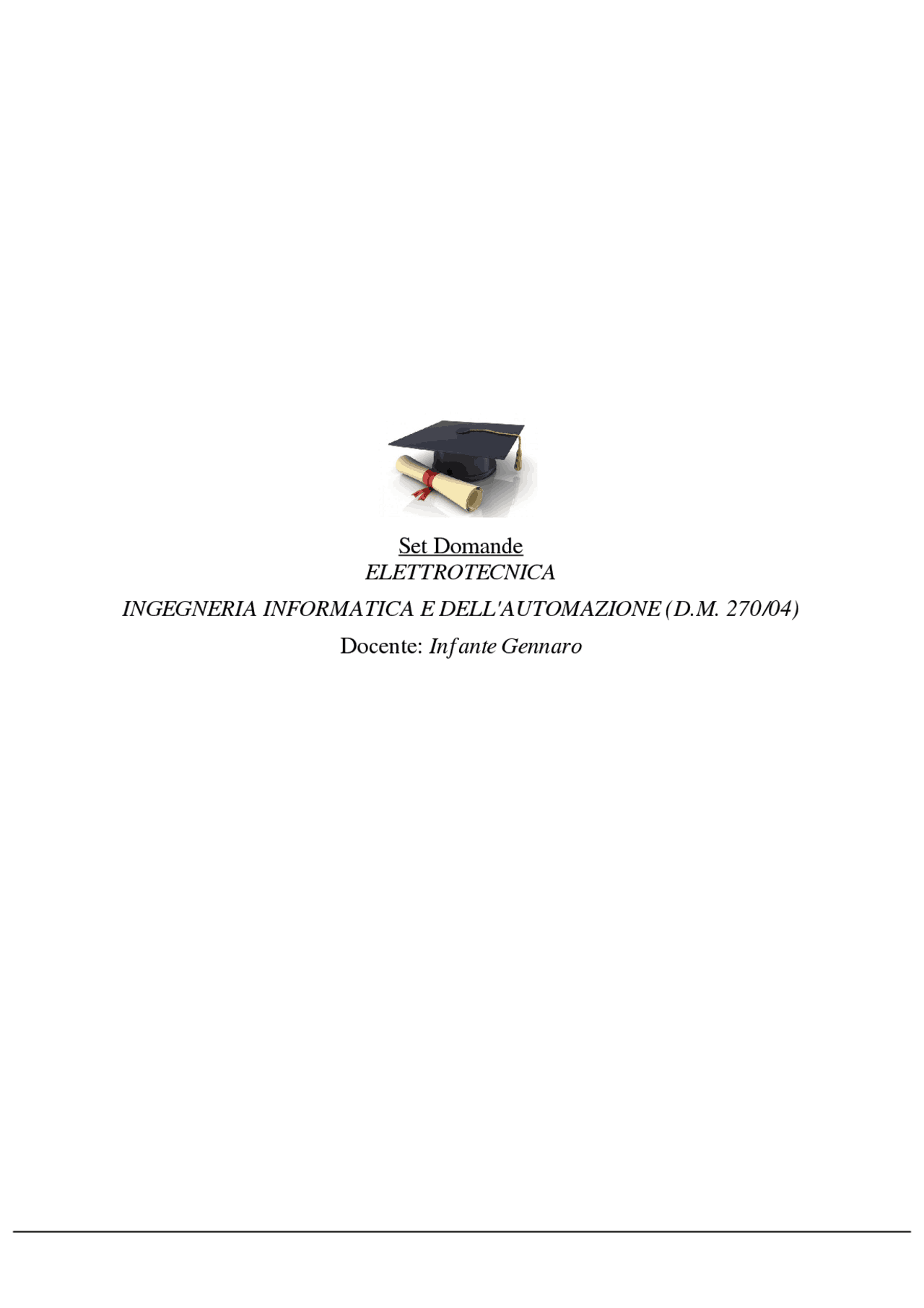 Paniere Con Risposte Chiuse Di Elettrotecnica Ingegneria Informatica