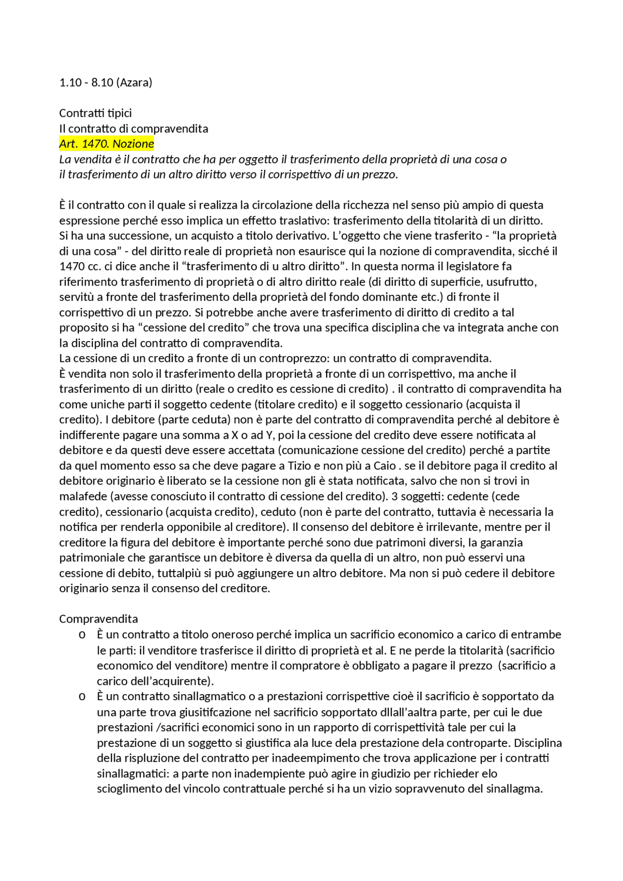 Contratto Di Compravendita Docsity