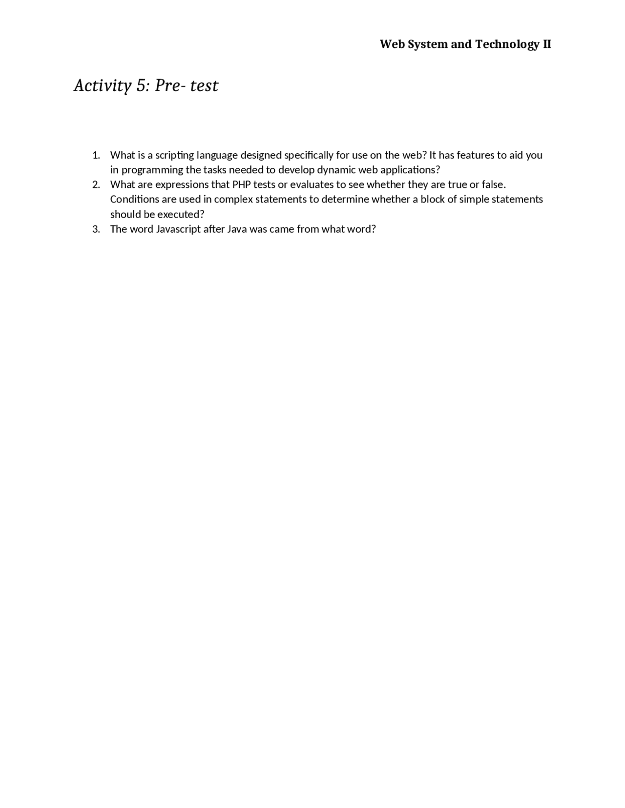 Web System And Technology Docsity
