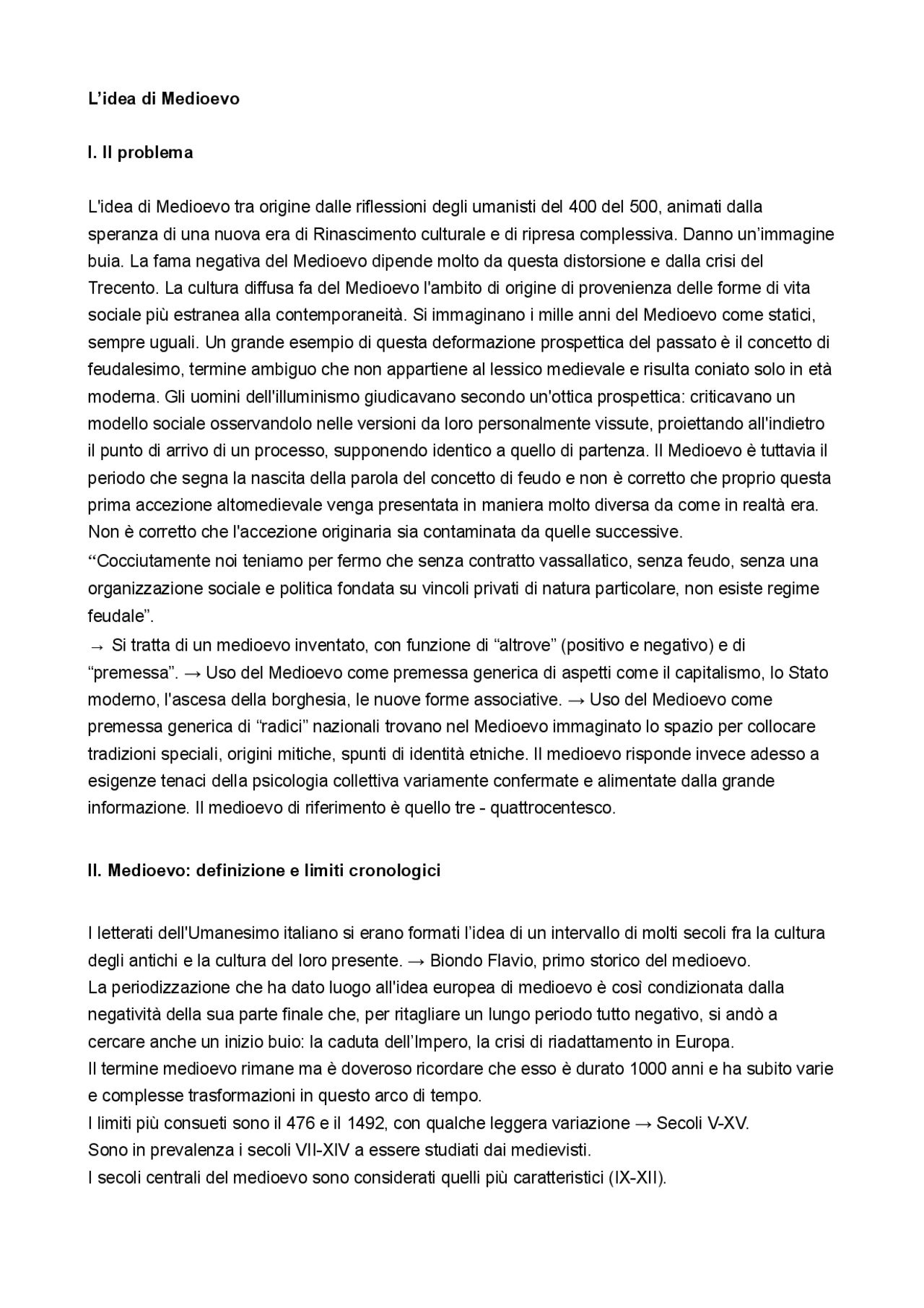 Lidea Di Medioevo Fra Storia E Senso Comune Docsity