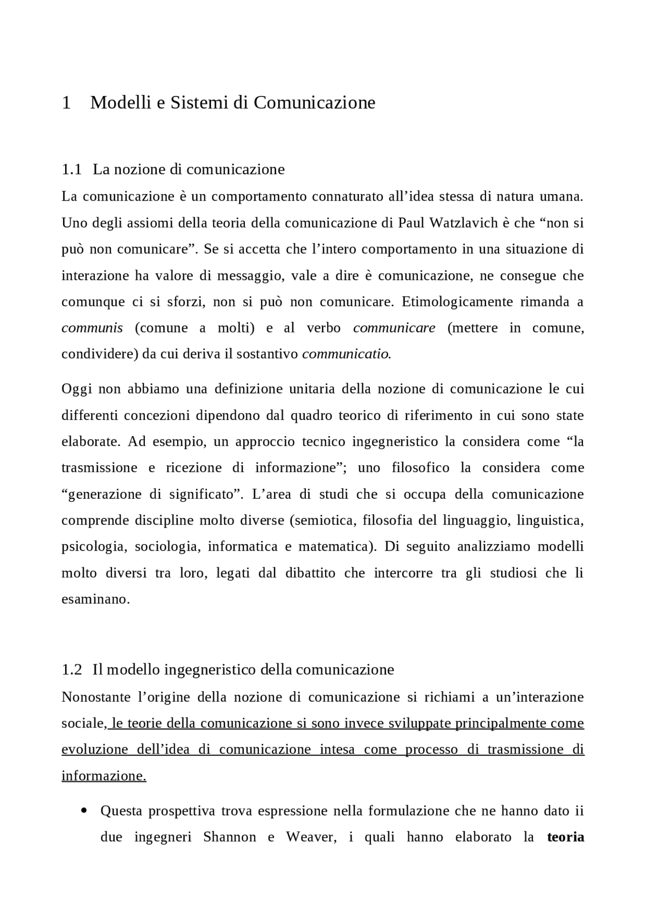 Modelli e Sistemi di Comunicazione - Docsity