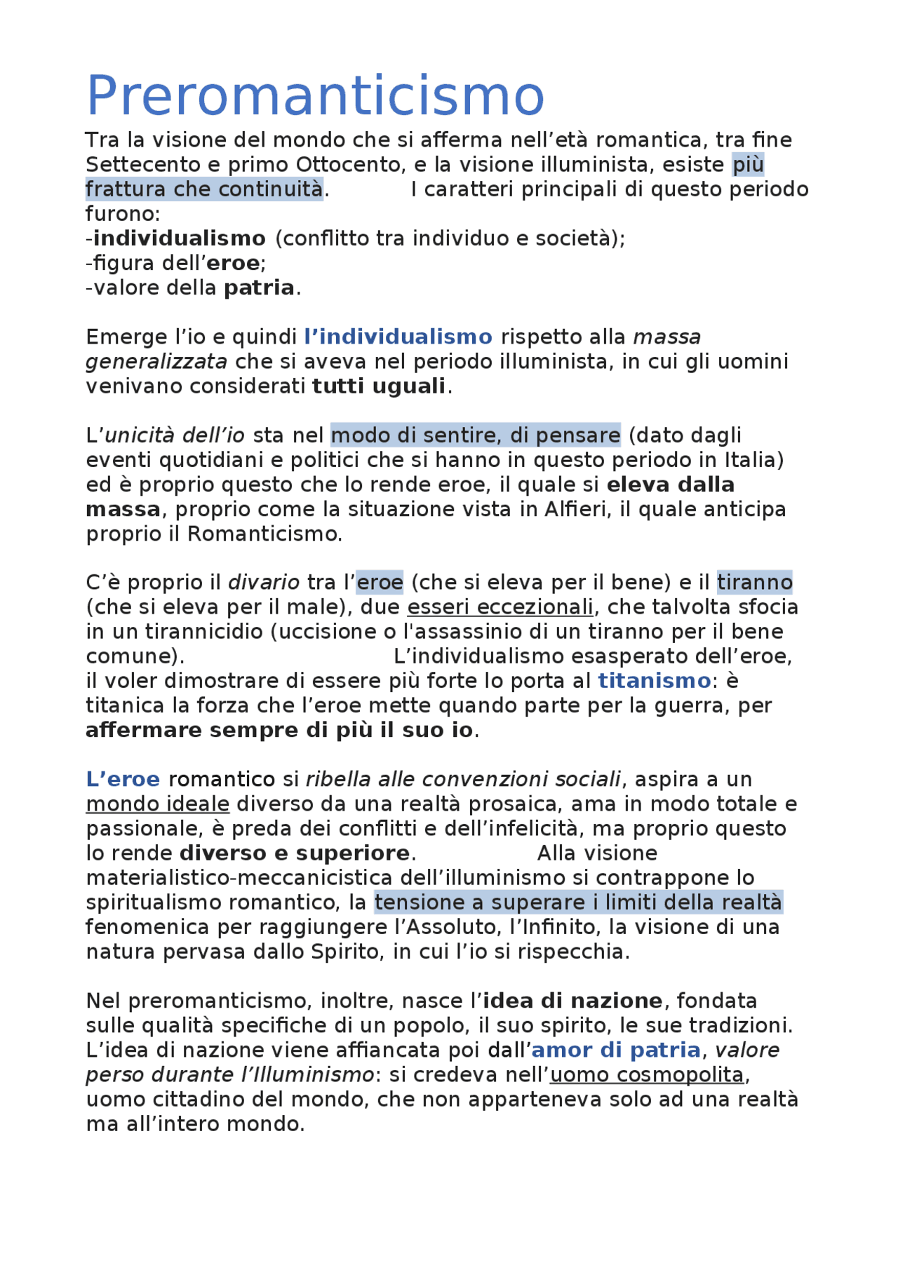 Periodo del preromanticismo dal punto di vista letterario - Docsity