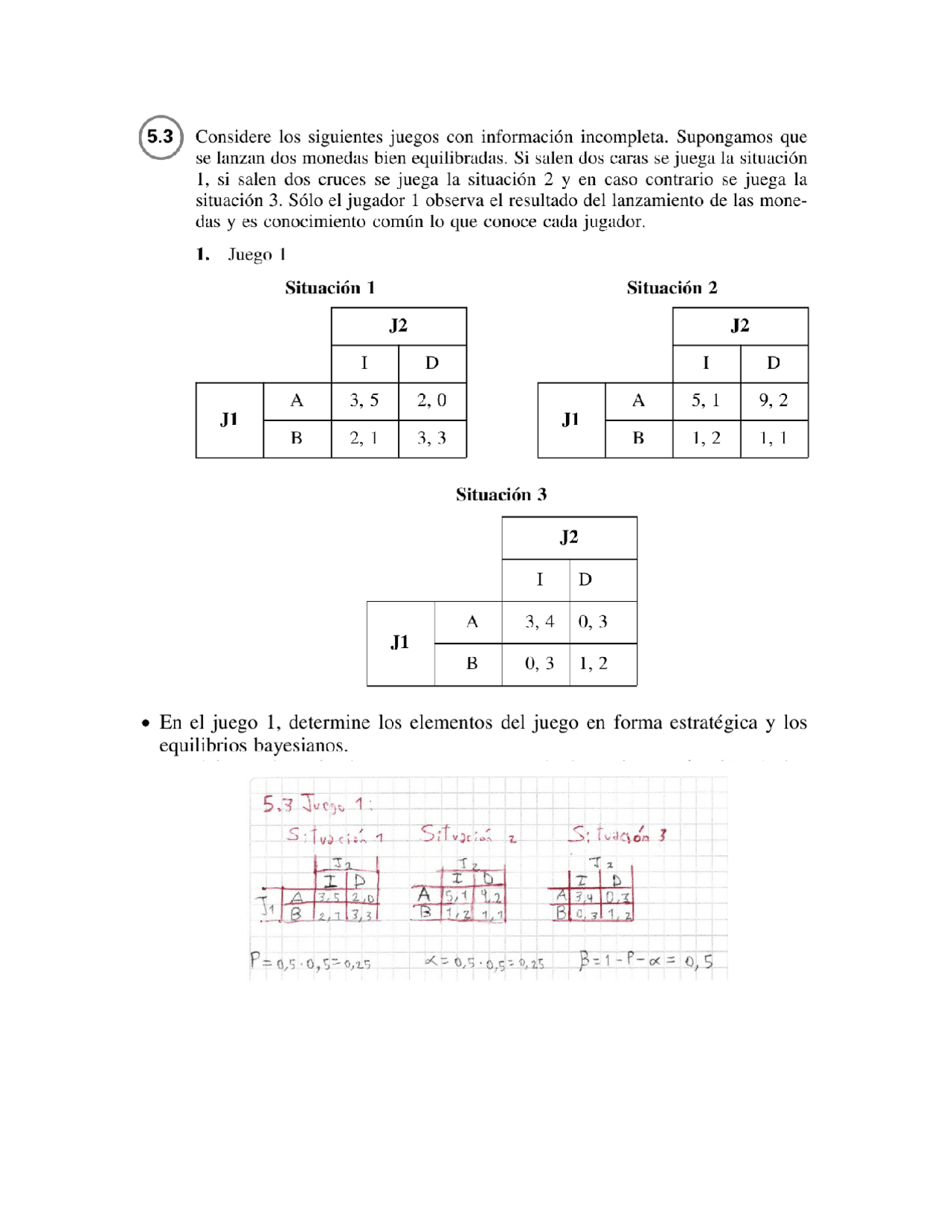 Ejercicios Capítulo 5 Joaquín Perez Teoría De Juegos Docsity