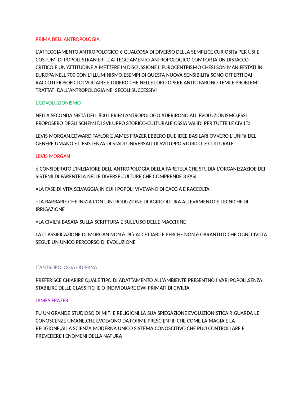 Antropologia Scienze Umane Docsity