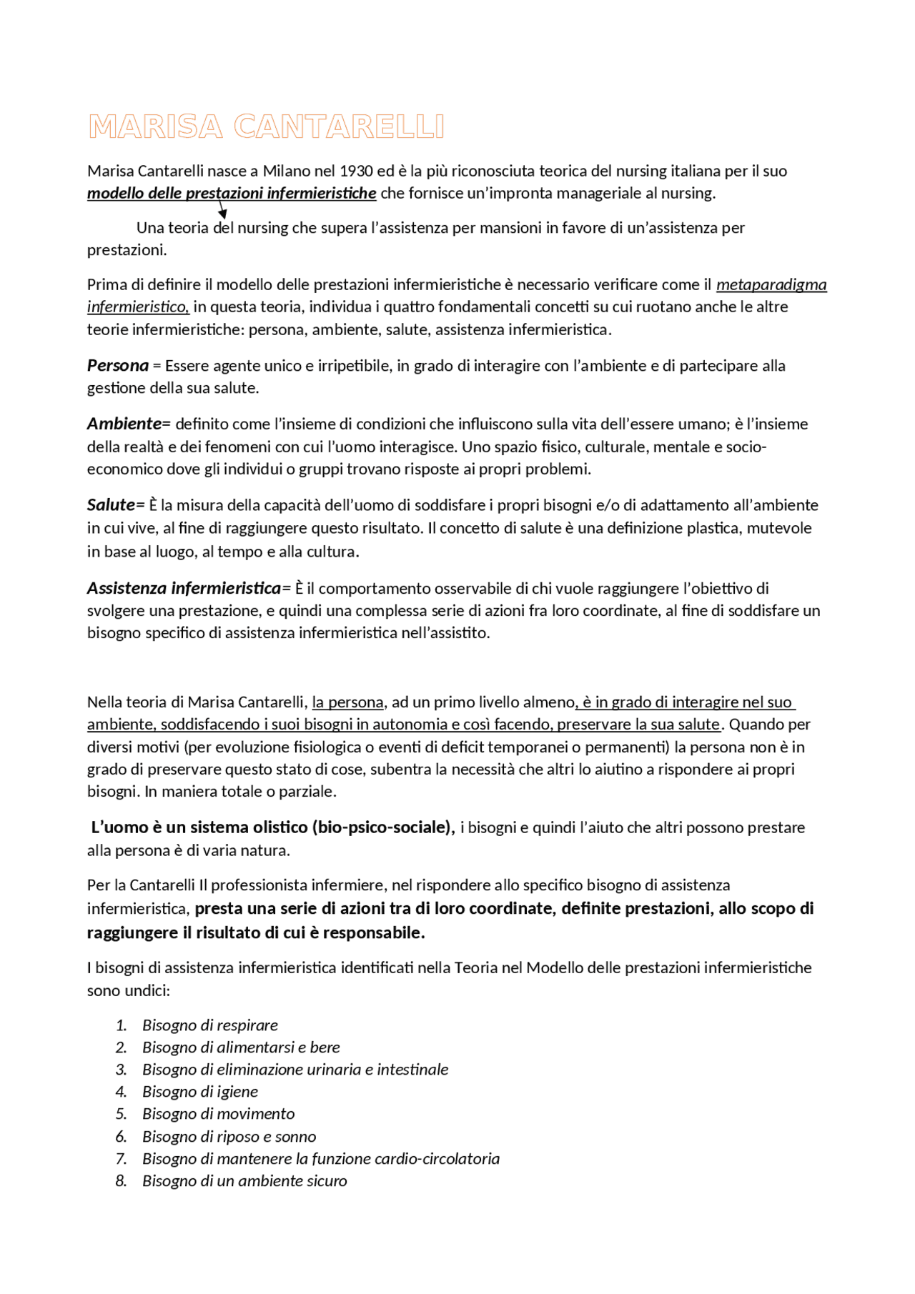 Teorica Marisa Cantarelli Docsity