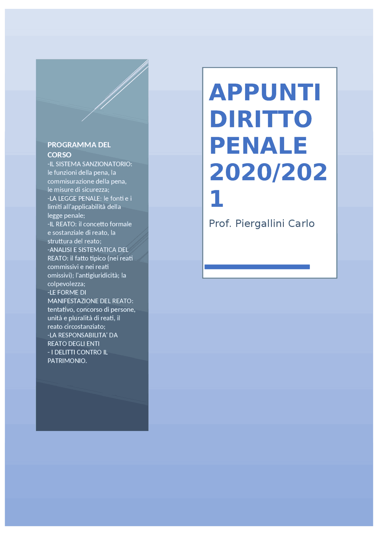 Riassunti Completi Diritto Penale Docsity