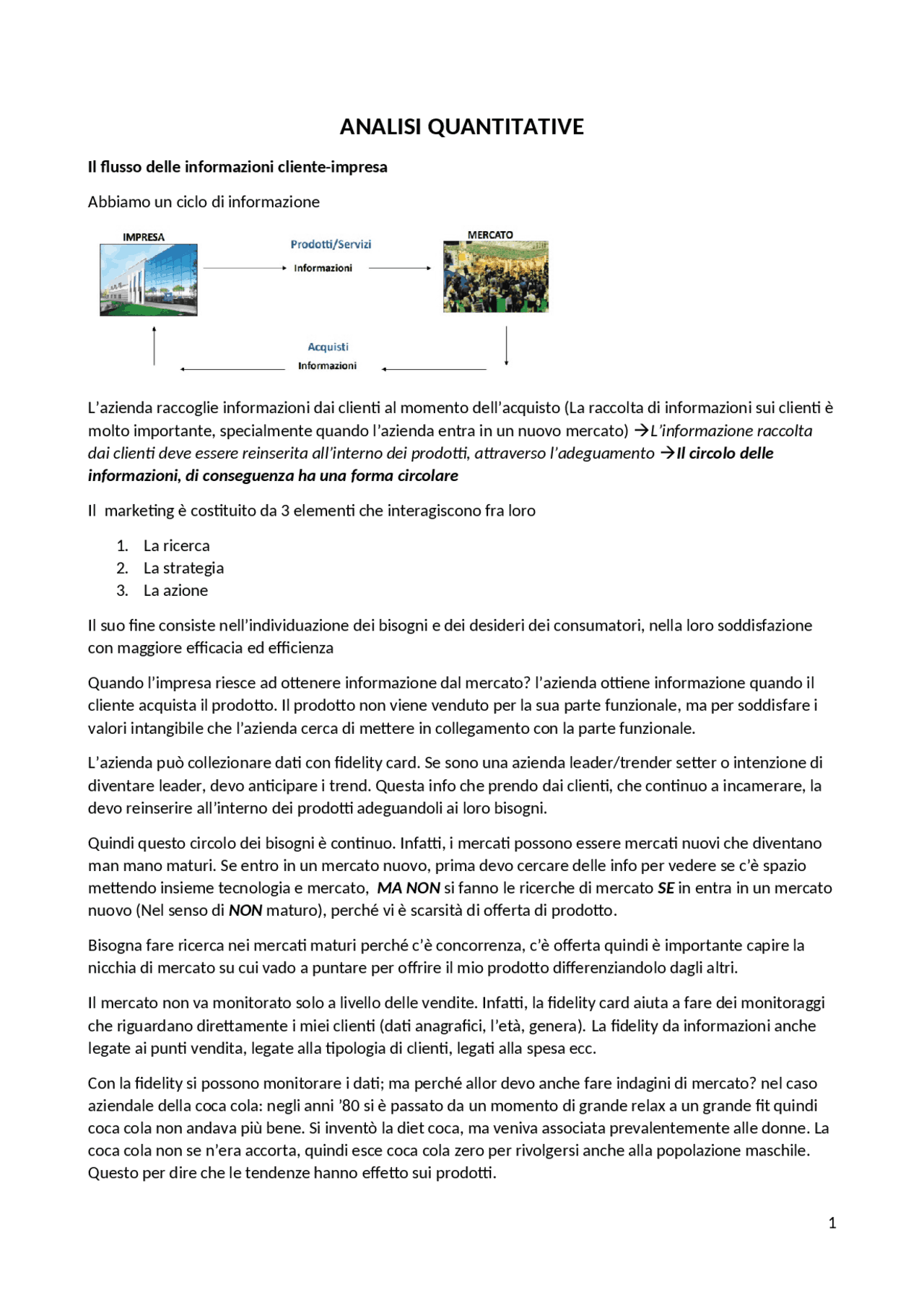 Analisi Quantitative Di Mercato Docsity