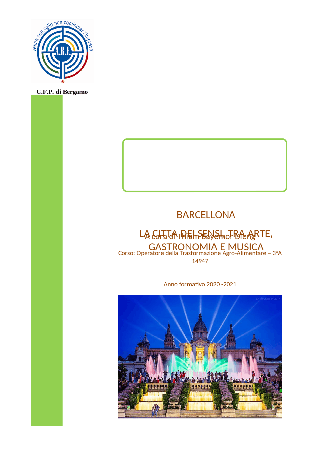 Barcellona Citta Dei Cinque Sensi Docsity