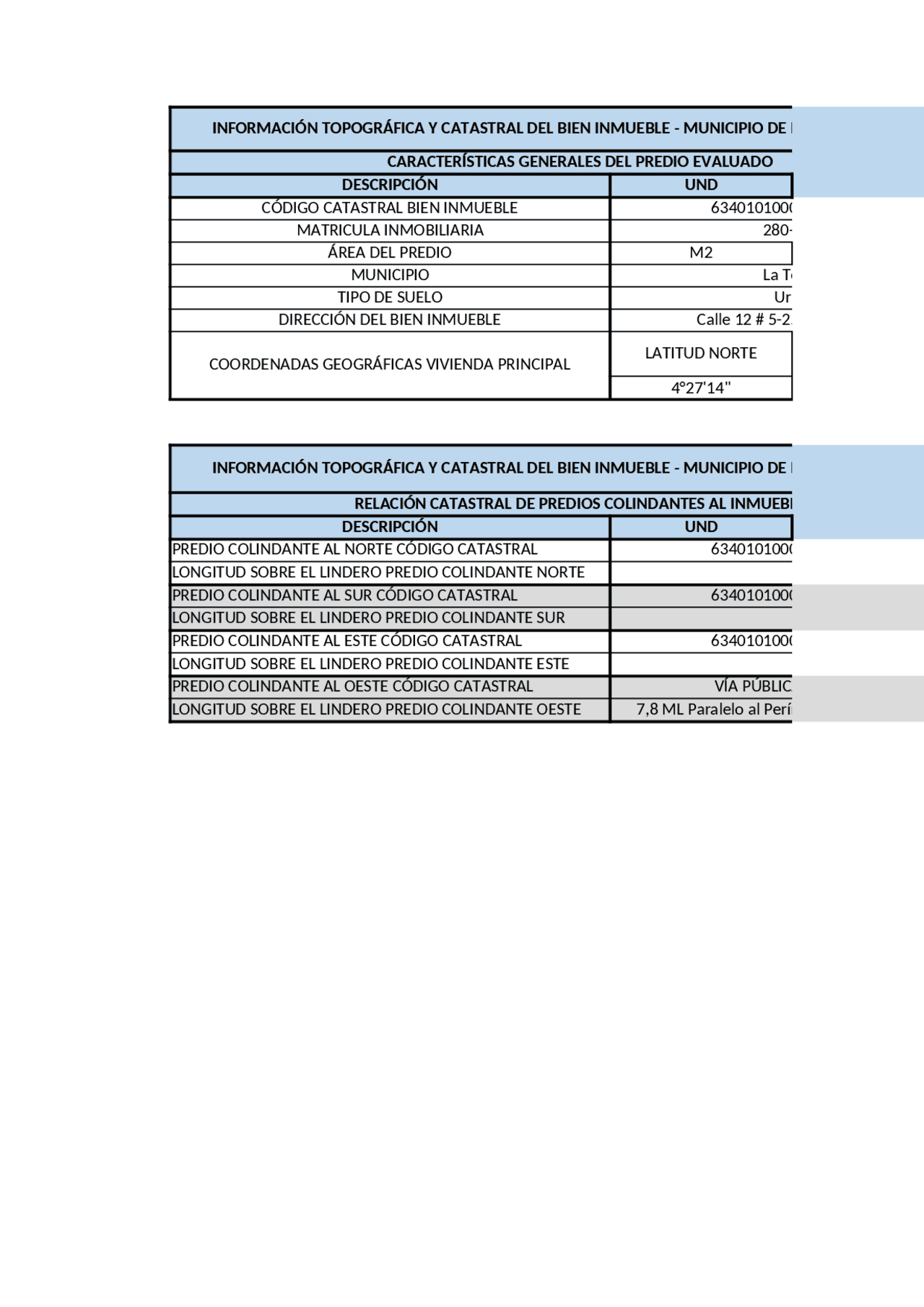 Plantilla de Información Catastral - Docsity