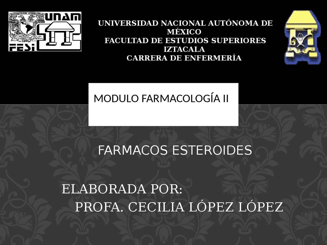 Farmacos esteroideos | Diapositivas de Farmacología | Docsity