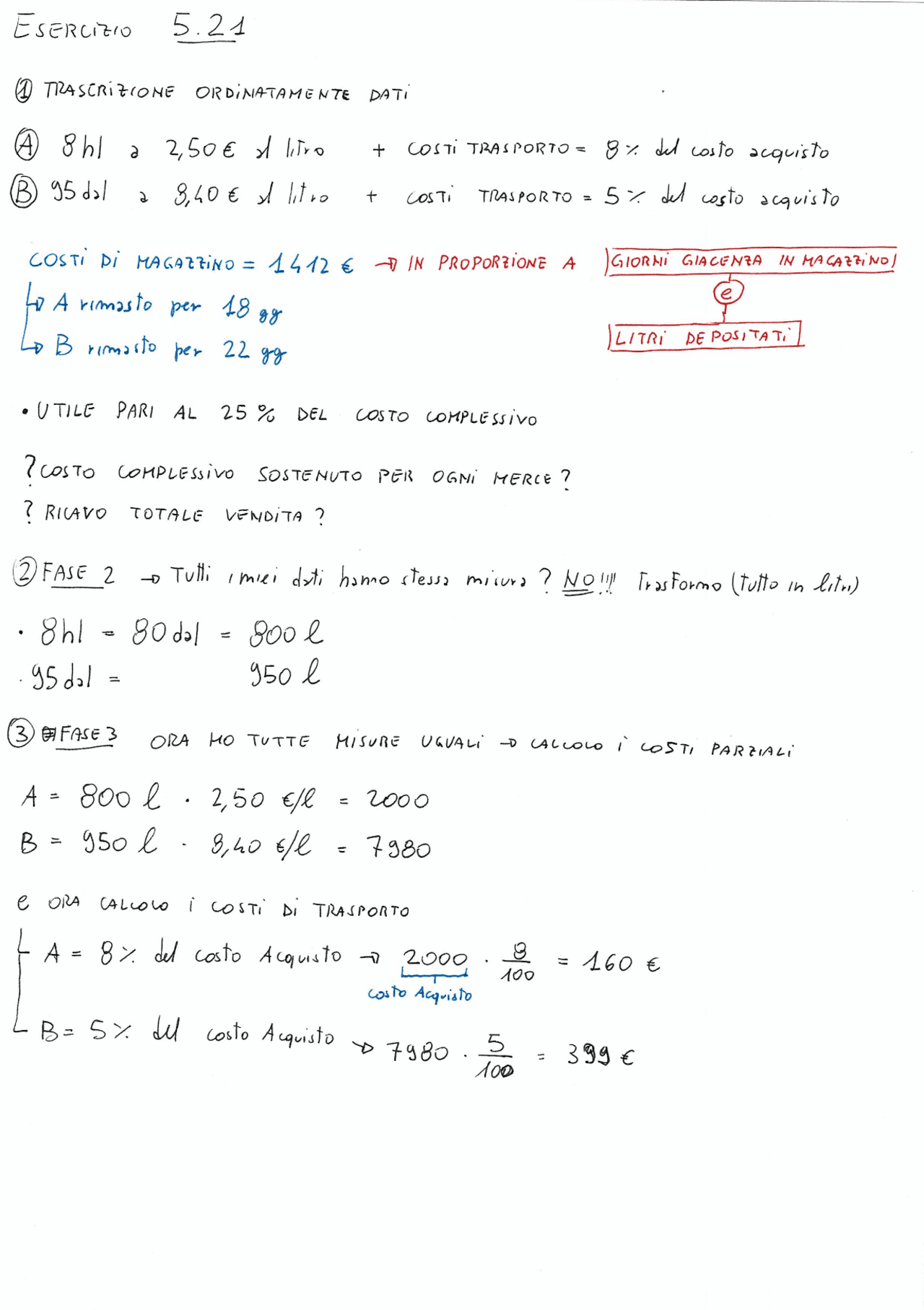 Soluzione esercizio basi riparto semplici e composti - Docsity