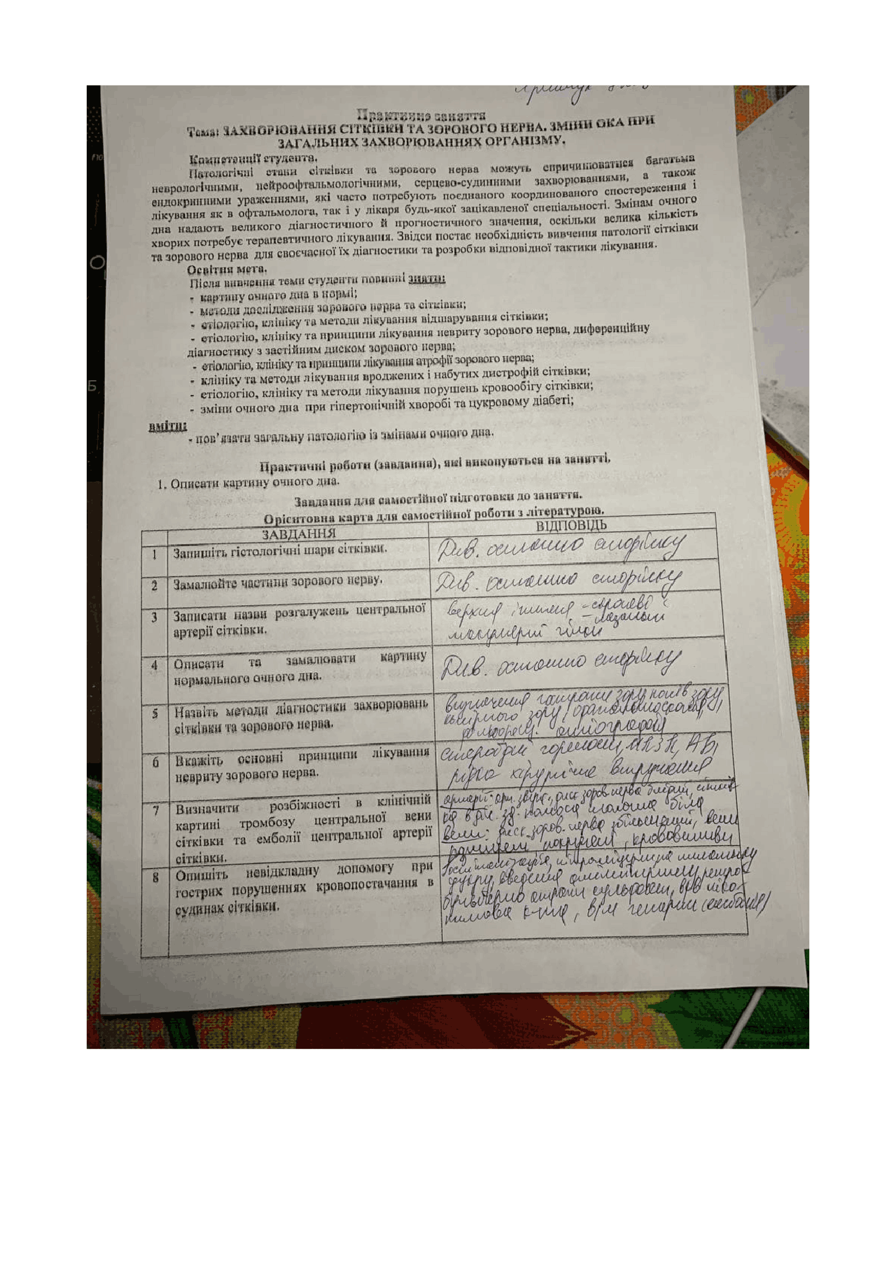 Презентація захворювання сітківки Docsity