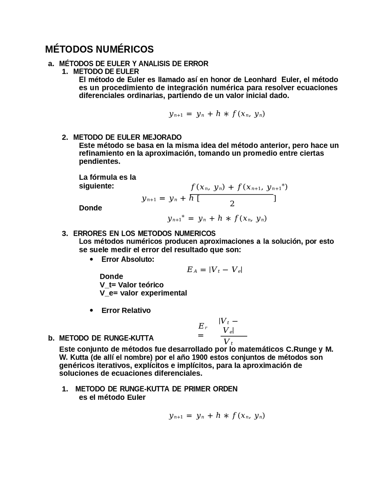 Métodos numéricos/matemáticos - Docsity