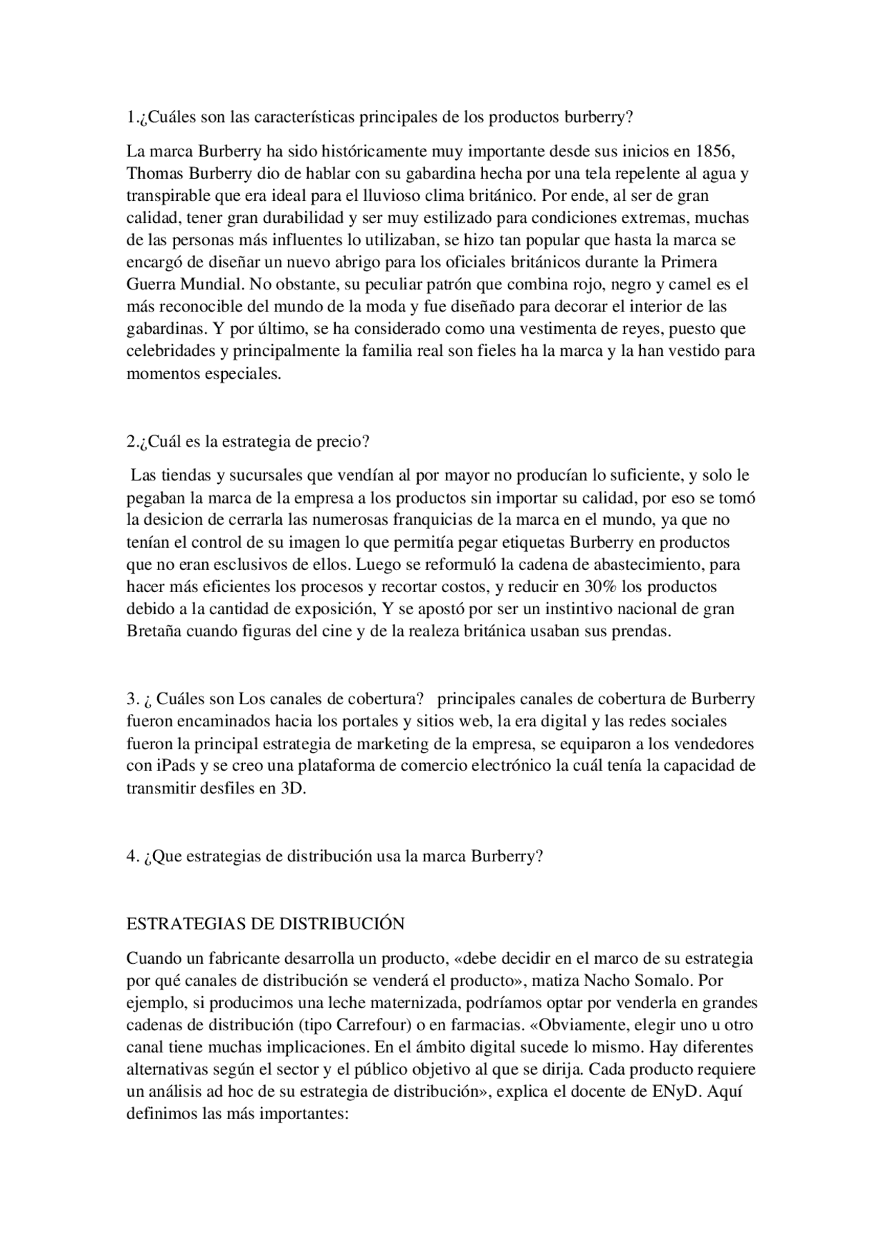 Caso Burberry un enfoque al marketing - Docsity