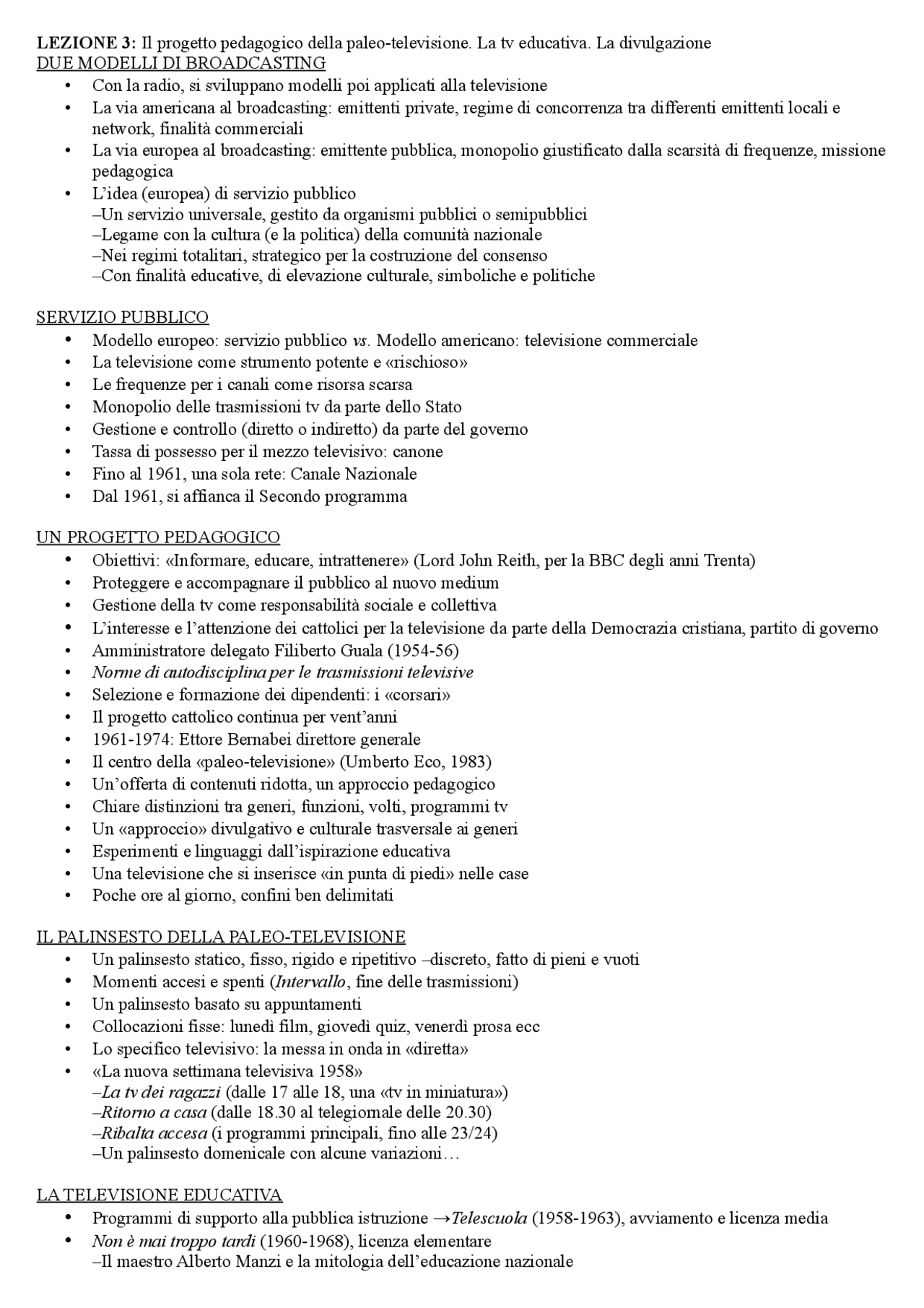 Appunti Storia Della Radio E Della Televisione Parte 1 Lezione 2 Docsity