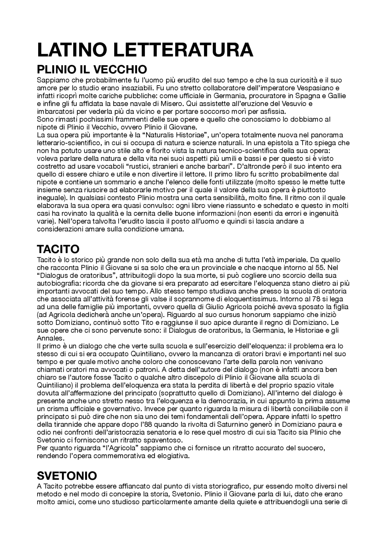 Letteratura Latina, da Plinio a Marziale - Docsity