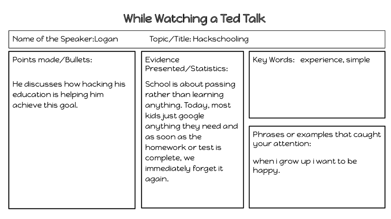 While Watching a Ted Talk - Docsity