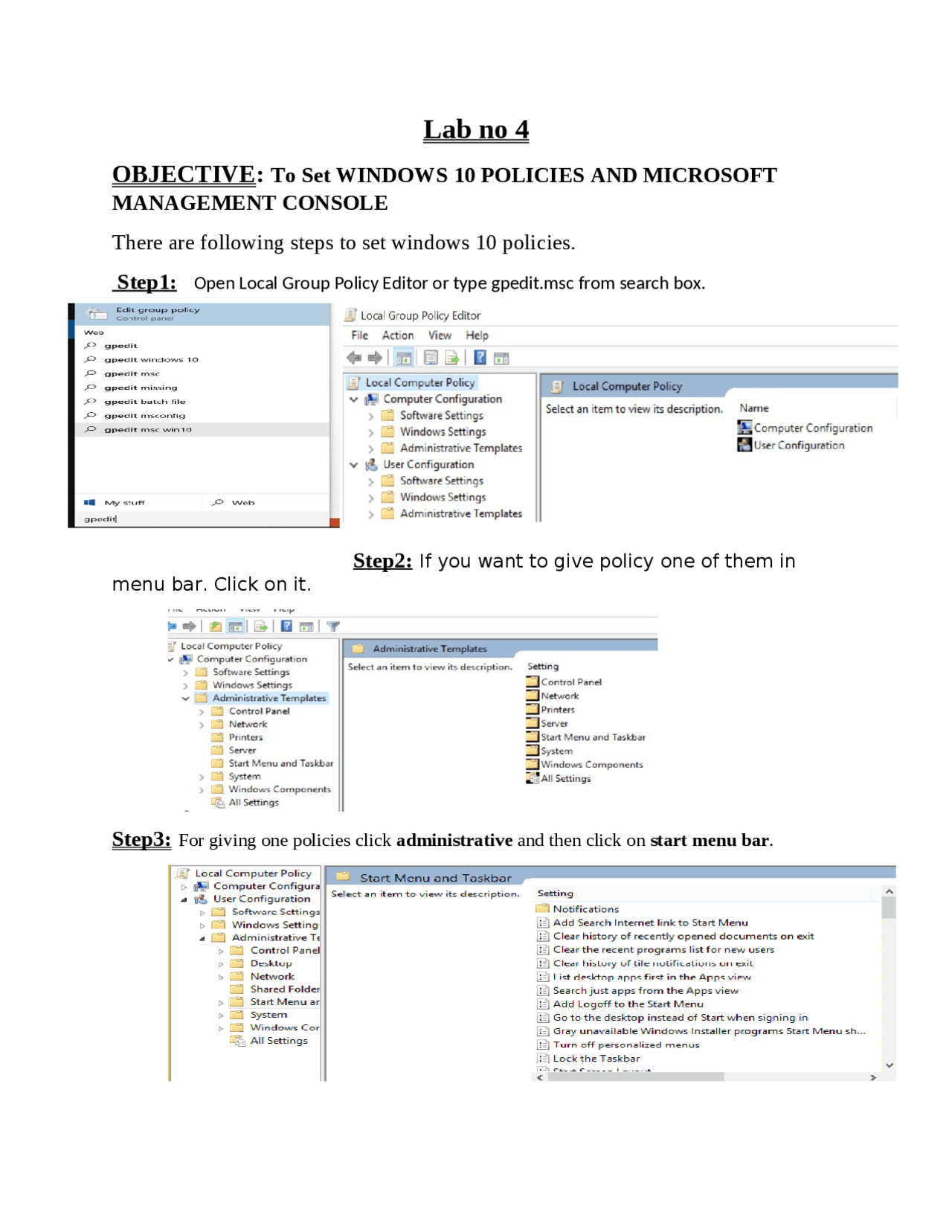 Windows 10 Policies And Microsoft Management Console Docsity