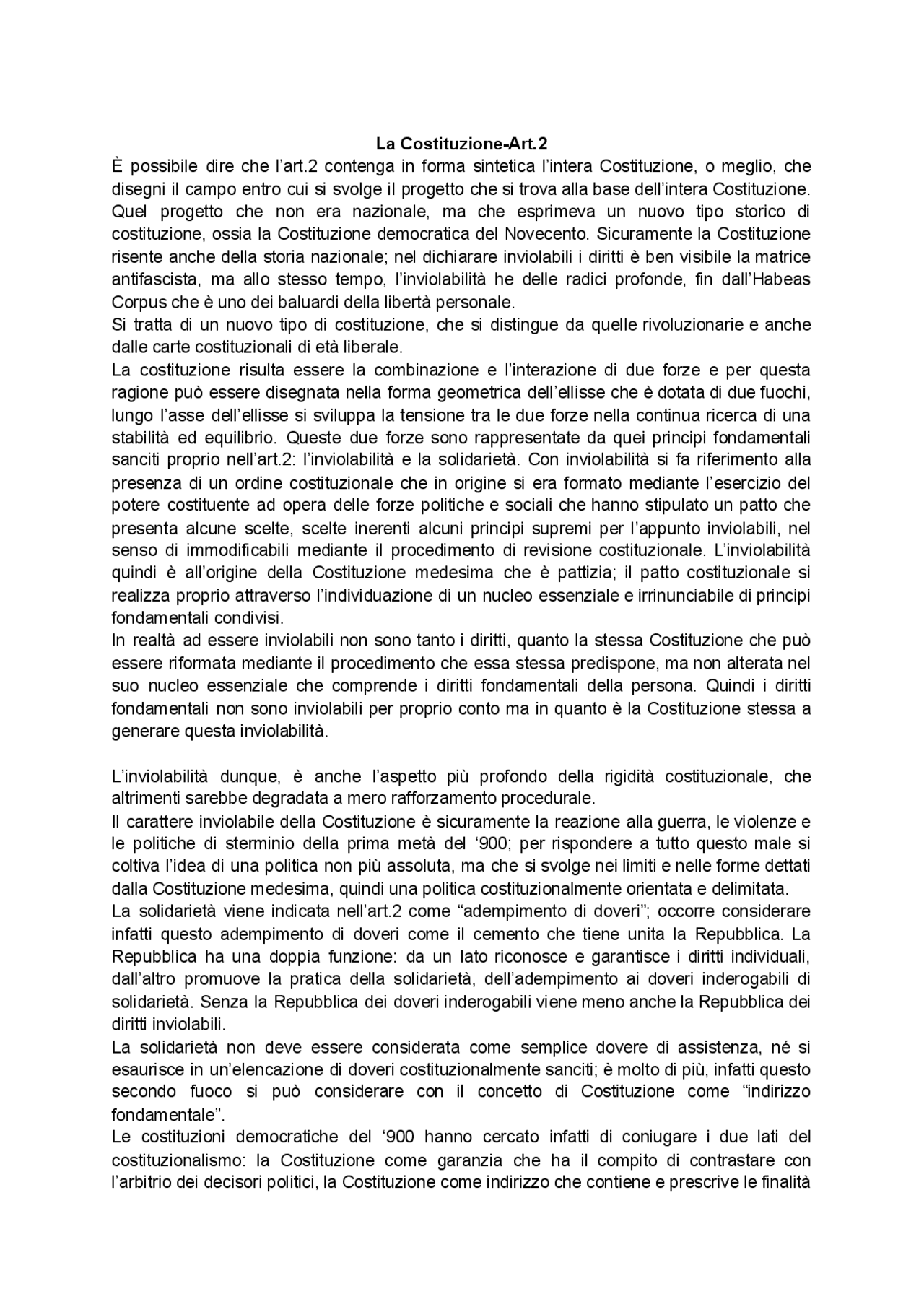 Manuale Riassunto Art2 Della Costituzione Docsity