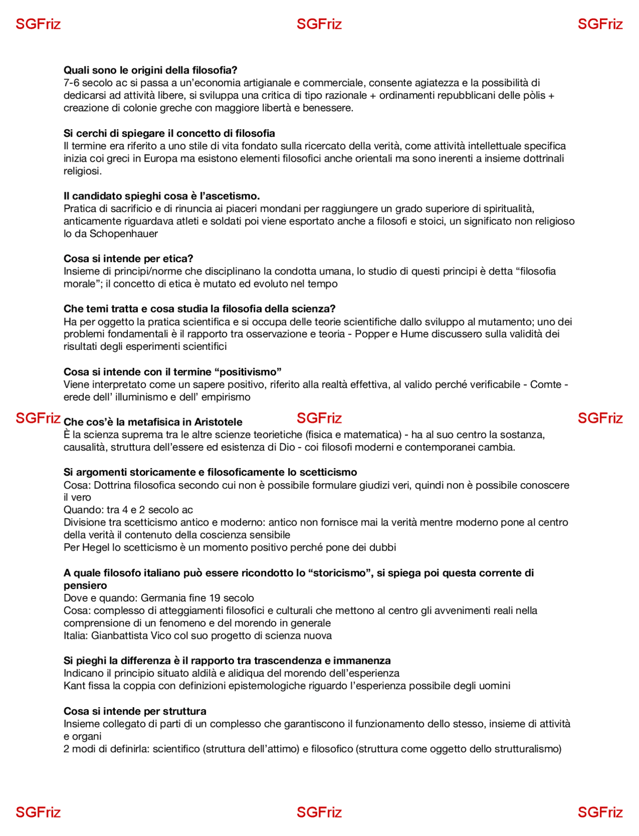 Domande Aperte Riassunto Filosofia Della Mente Docsity