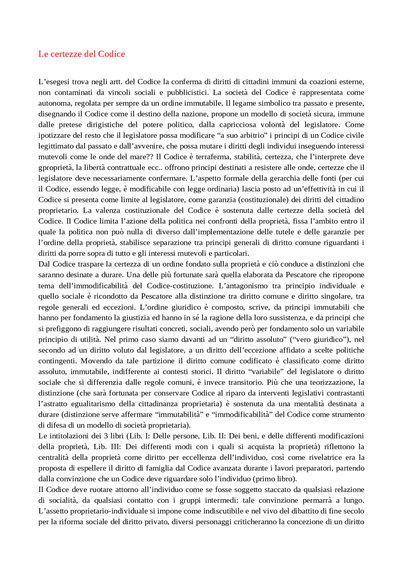 Le Certezze Del Codice Docsity
