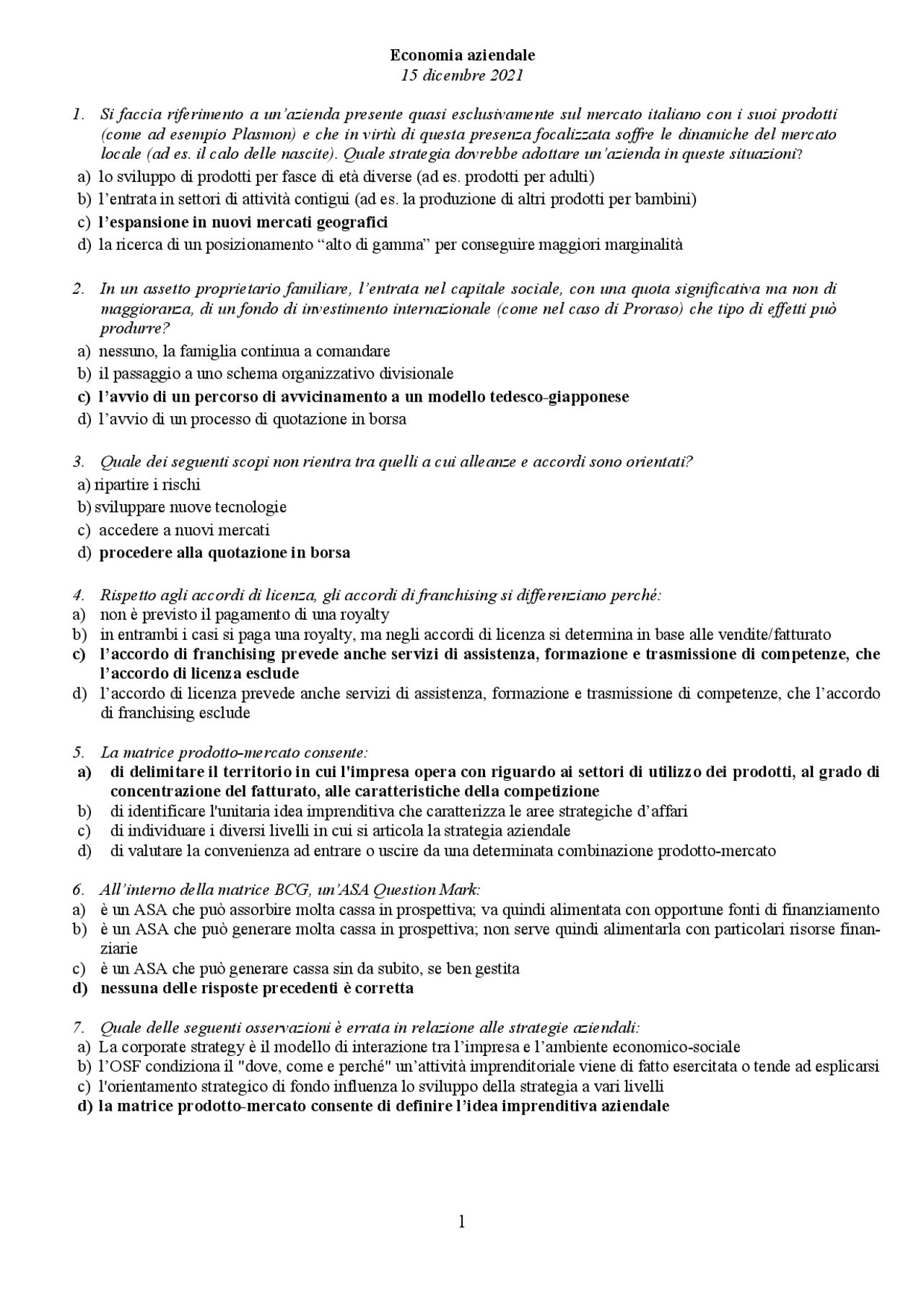 Prova Esame Gennaio ‘22 Docsity