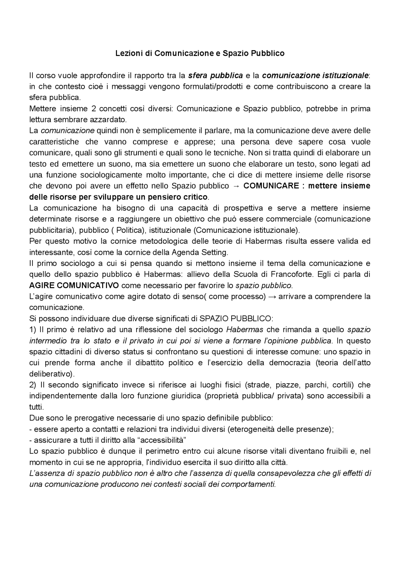Comunicazione E Spazio Pubblico Sbobinature Di Comunicazione Di Massa