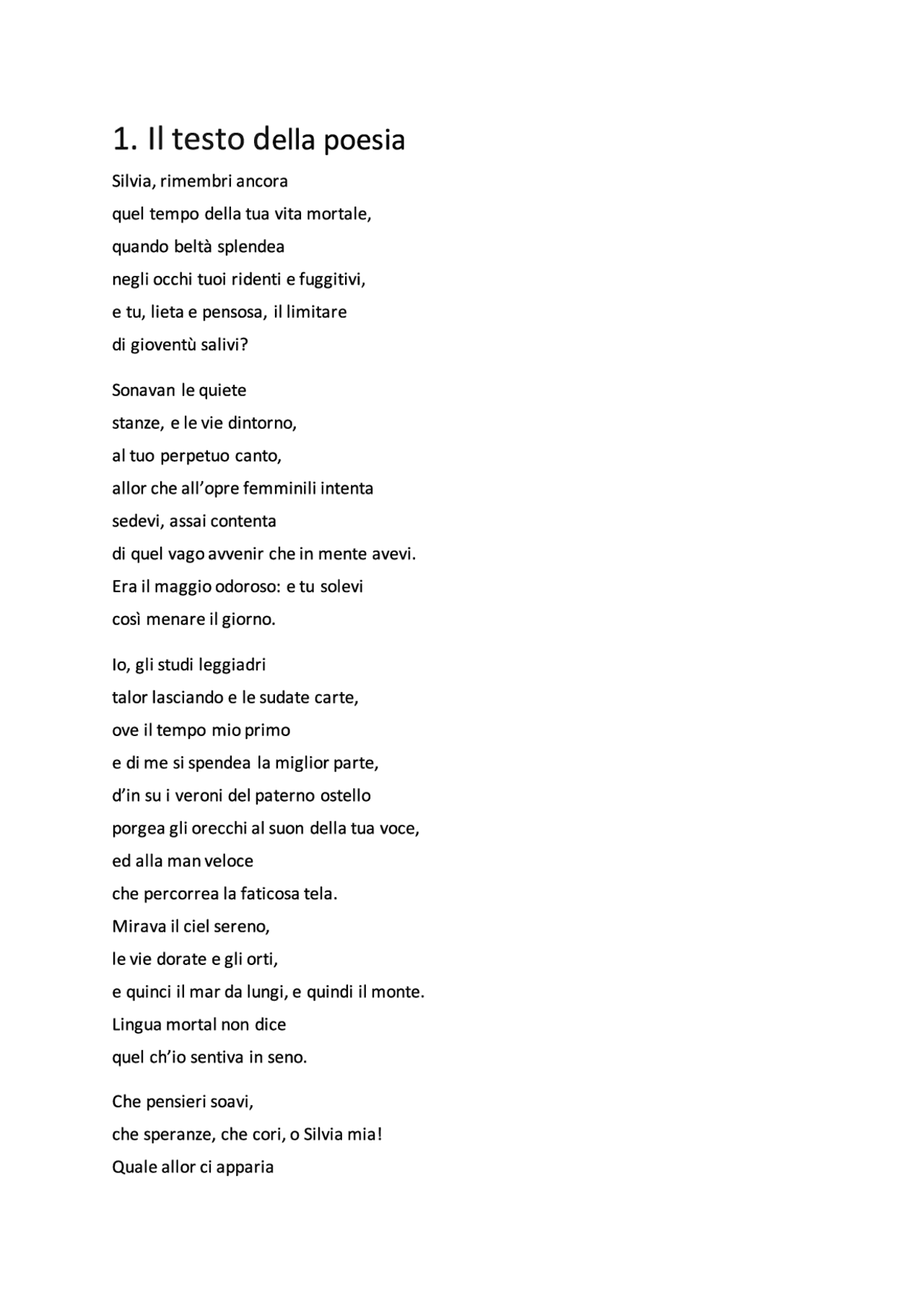 Commento Poesie Leopardi Docsity
