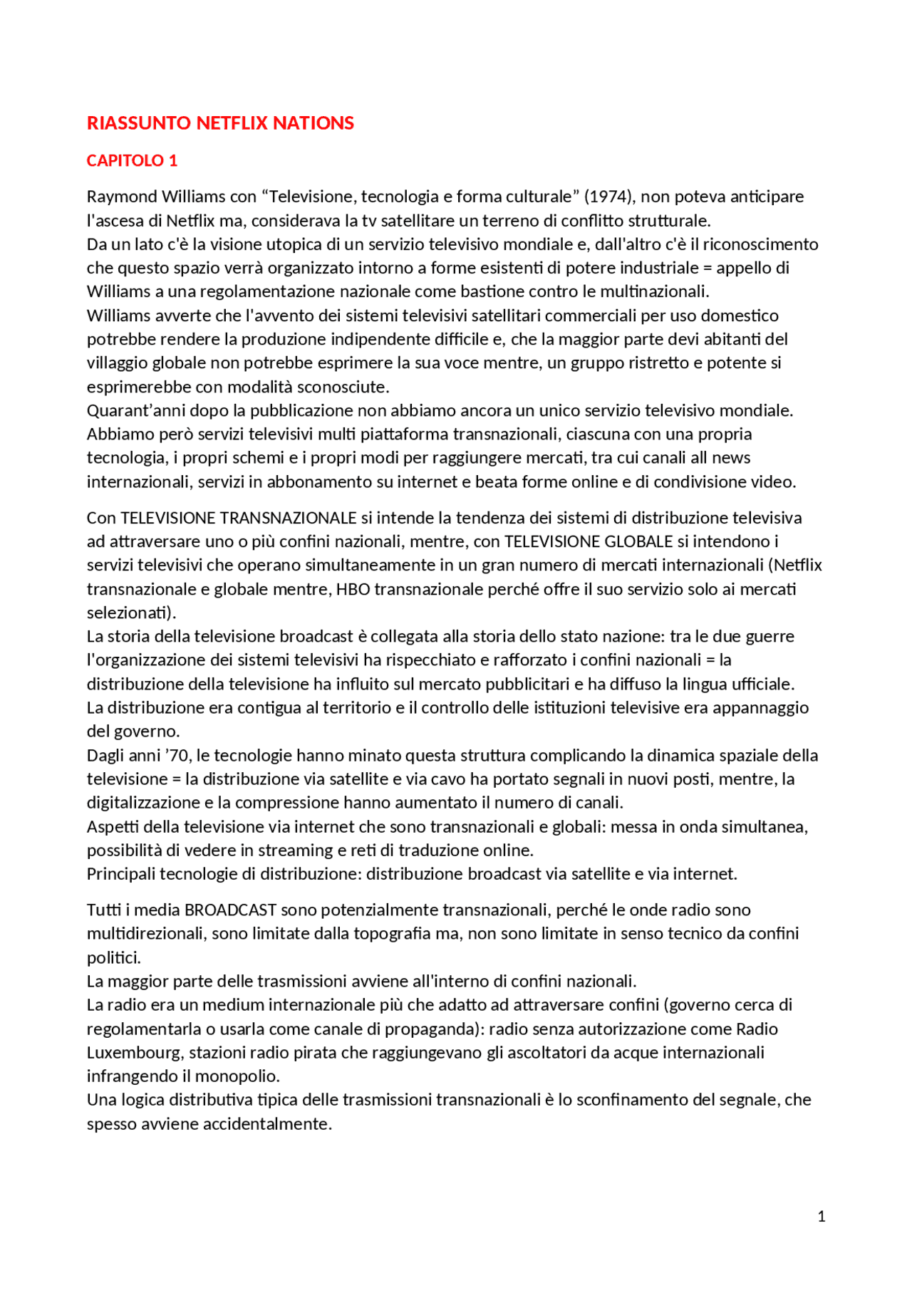 Riassunto Netflix Nations Docsity