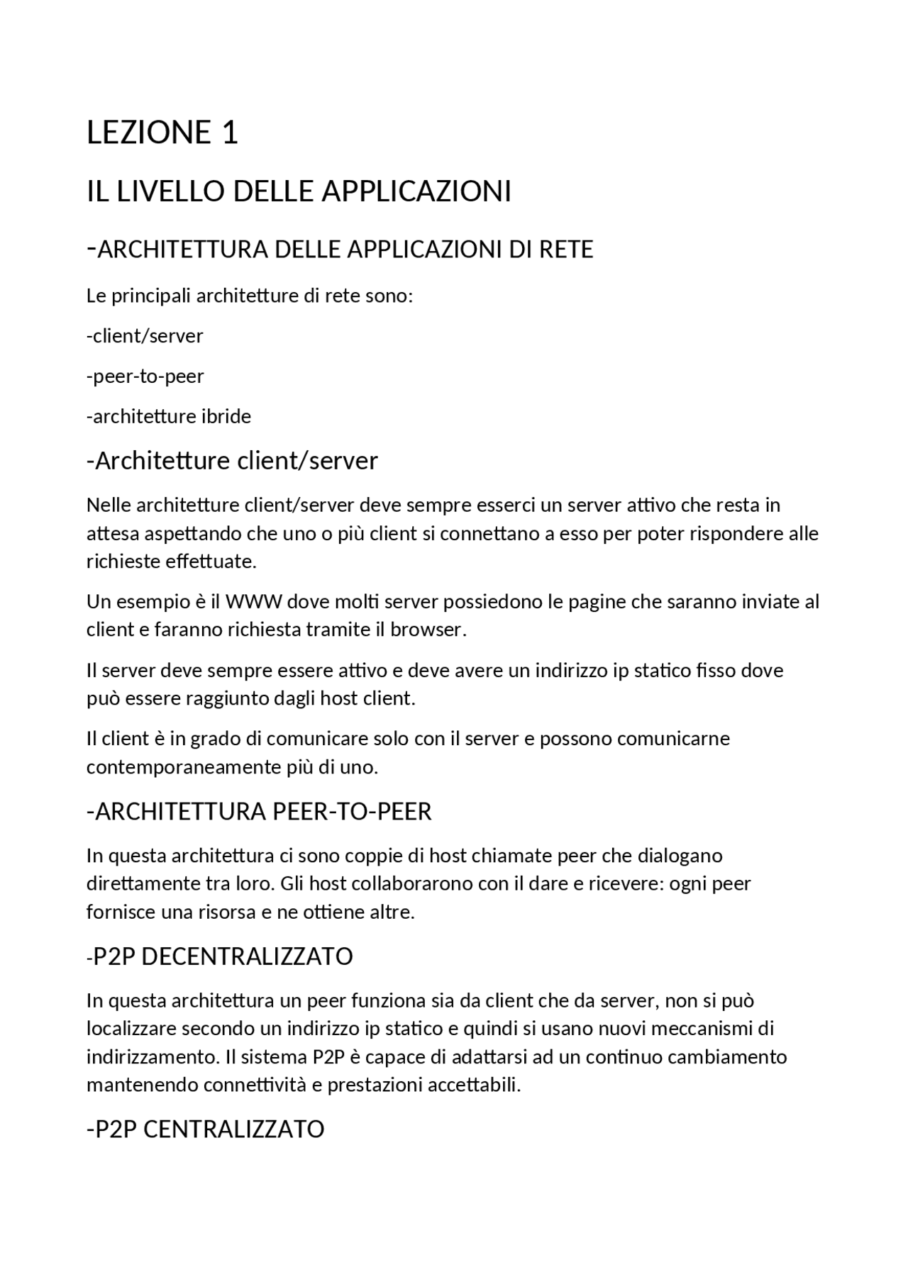 Livello Delle Applicazioni Docsity