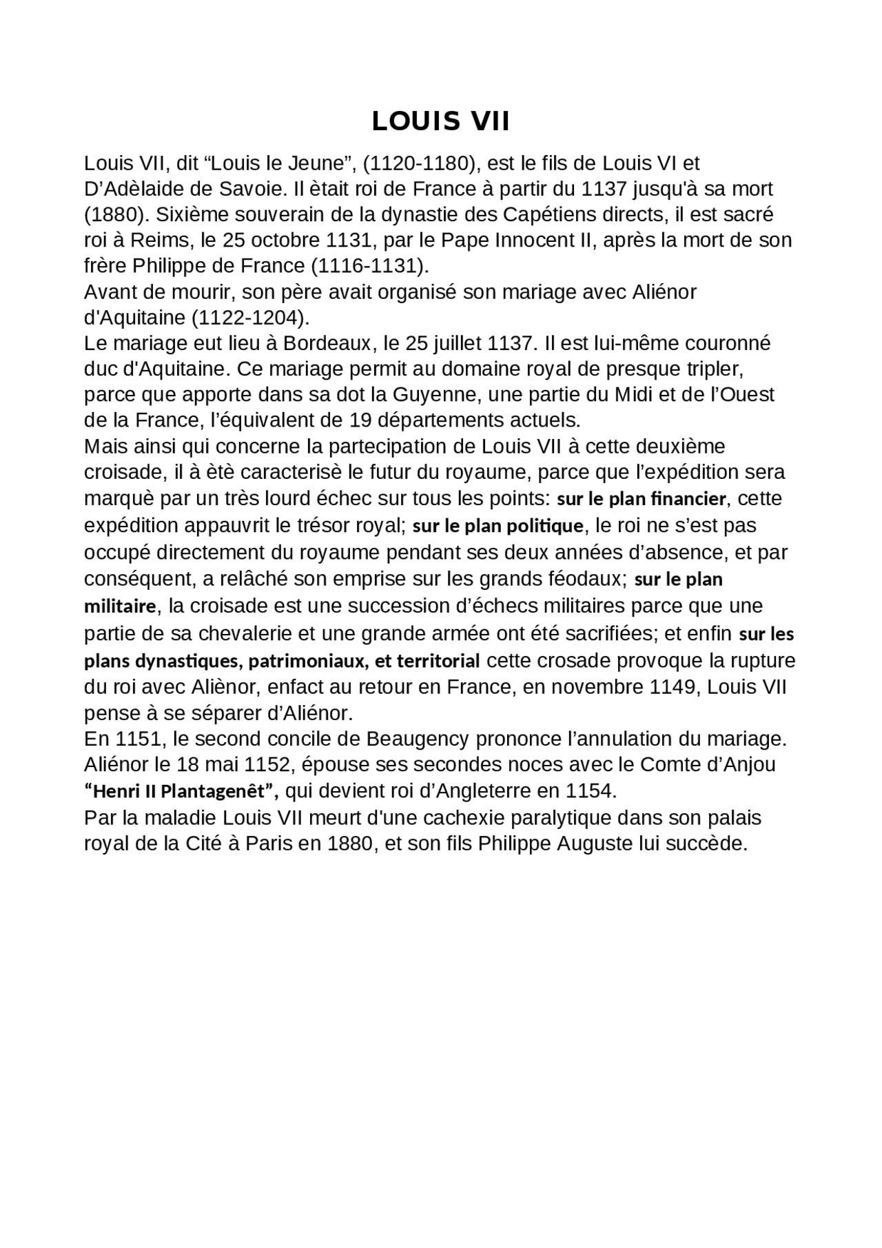 Riassunto Dettagliato Di Louis Vii Docsity