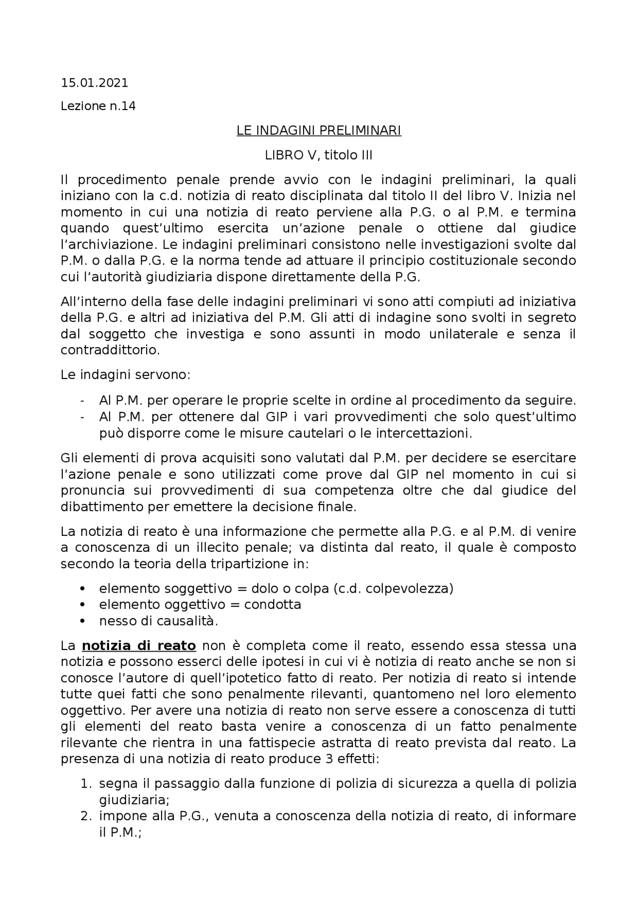 Le Indagini Preliminari Docsity