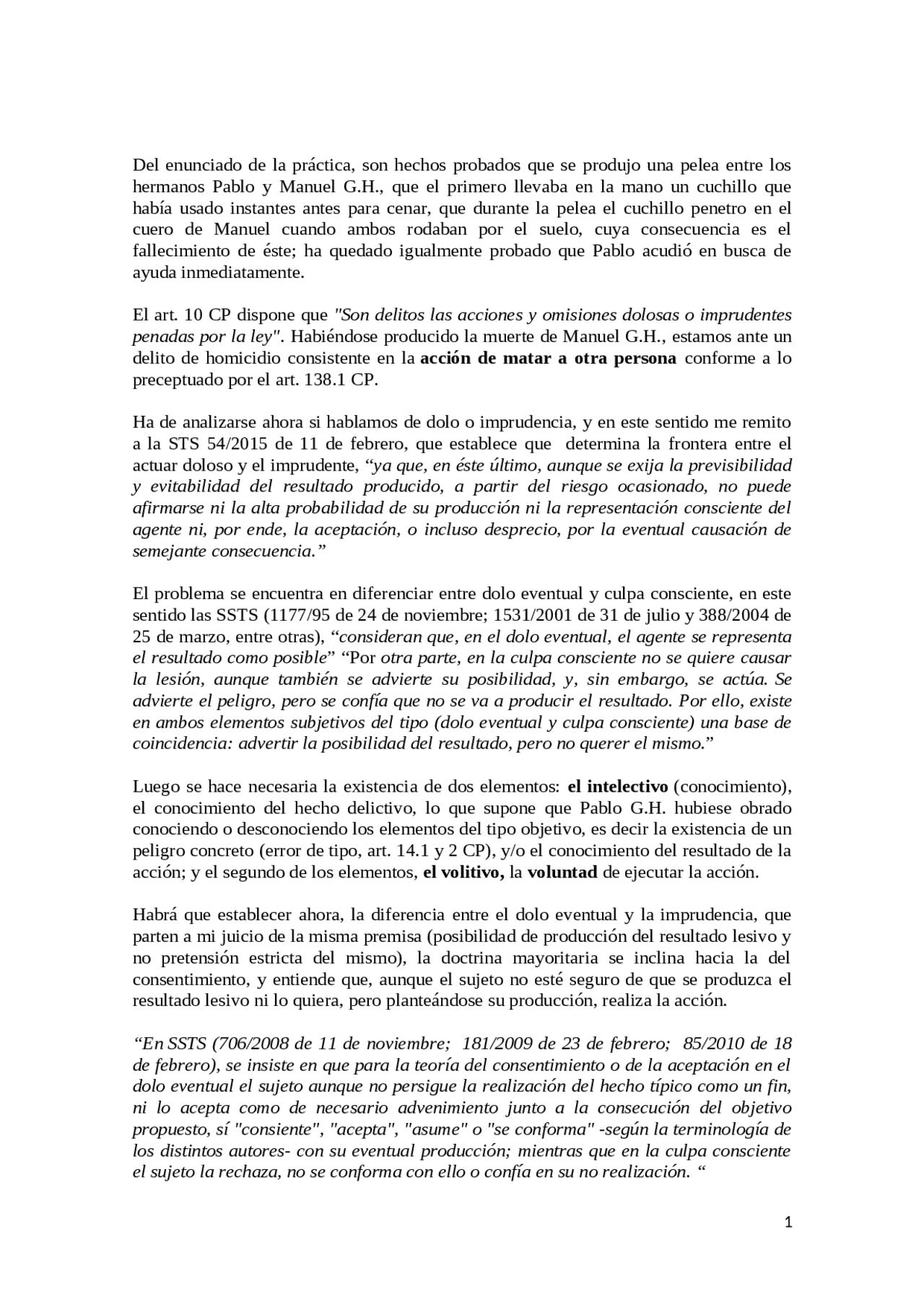 Práctica De Derecho Penal 2021 Ejercicios De Derecho Penal Docsity