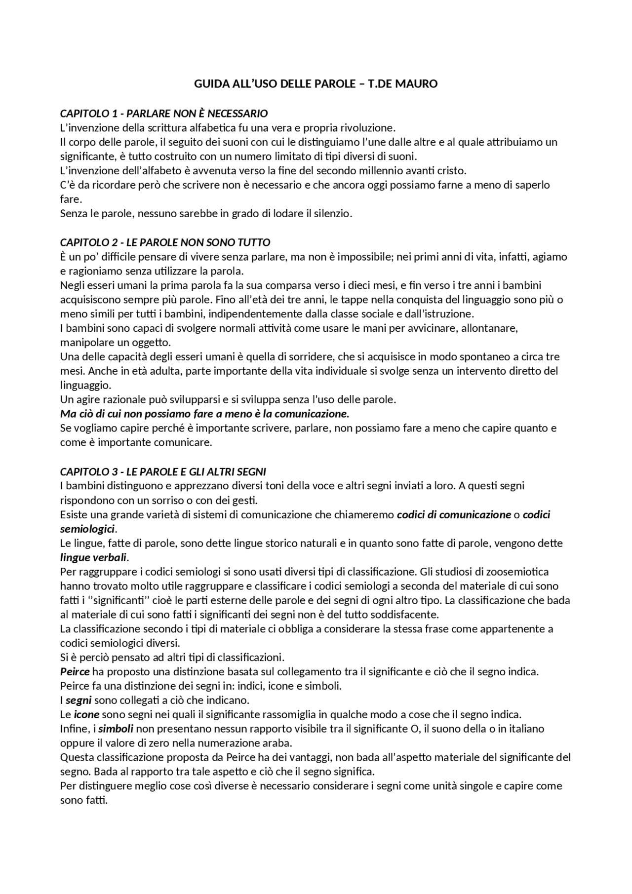 Riassunto Guida Alluso Delle Parole Docsity