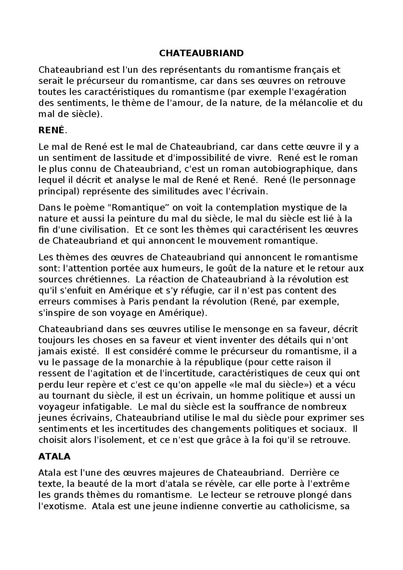 Artisti Chateaubriand e Hugo - Docsity