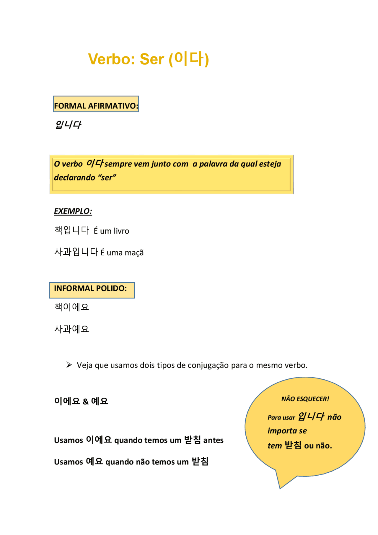 Estudo da língua coreana - Docsity