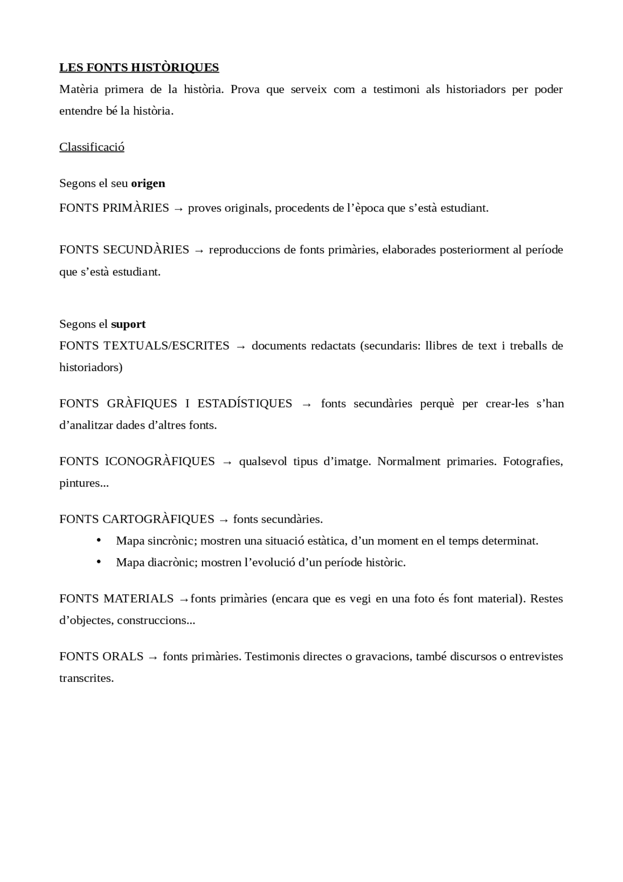 Esquema per identificar fonts històriques - Docsity