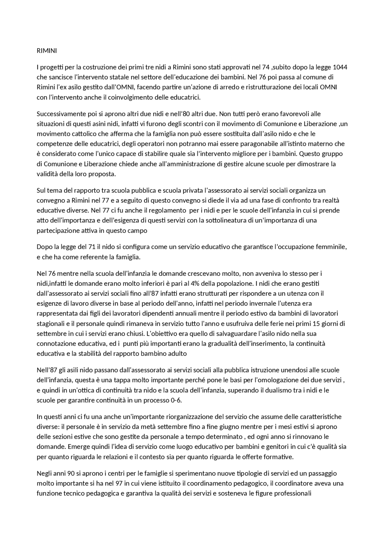 Riassunto Rimini Per Esame Con La Caroli Docsity