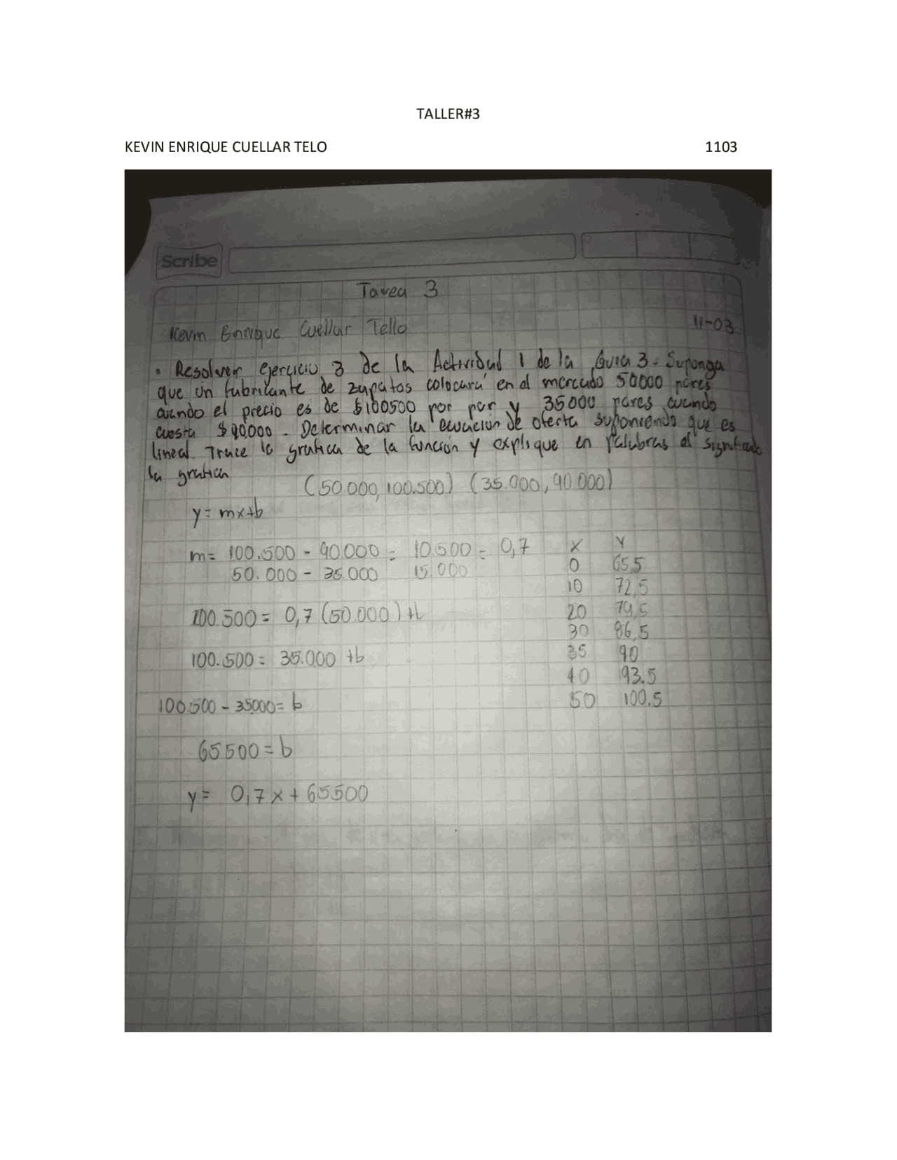 Matematicas 1 ejercicio - Docsity
